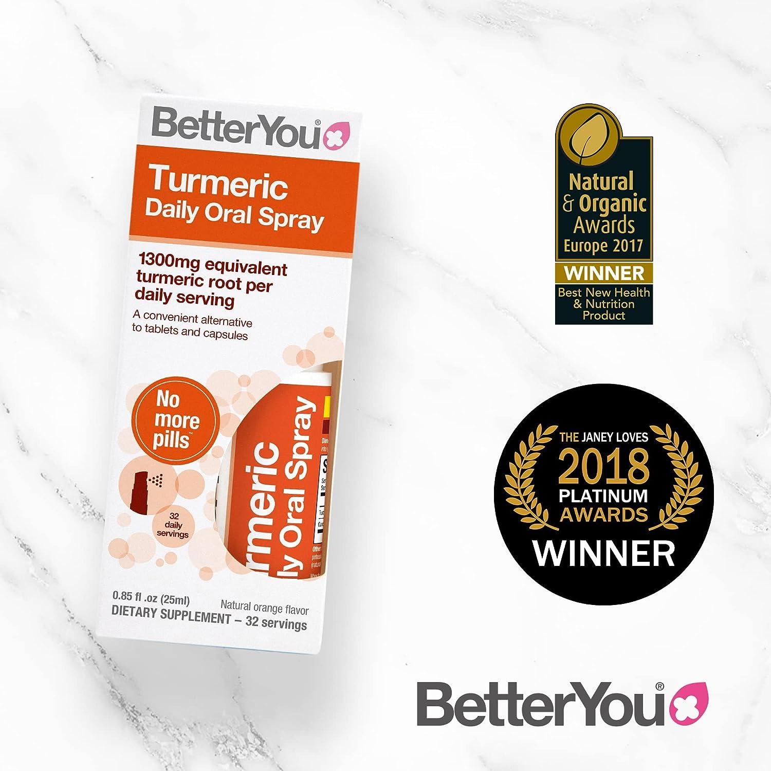 BetterYou Turmeric Oral Spray | Enhanced Curcuminoid Absorption ...