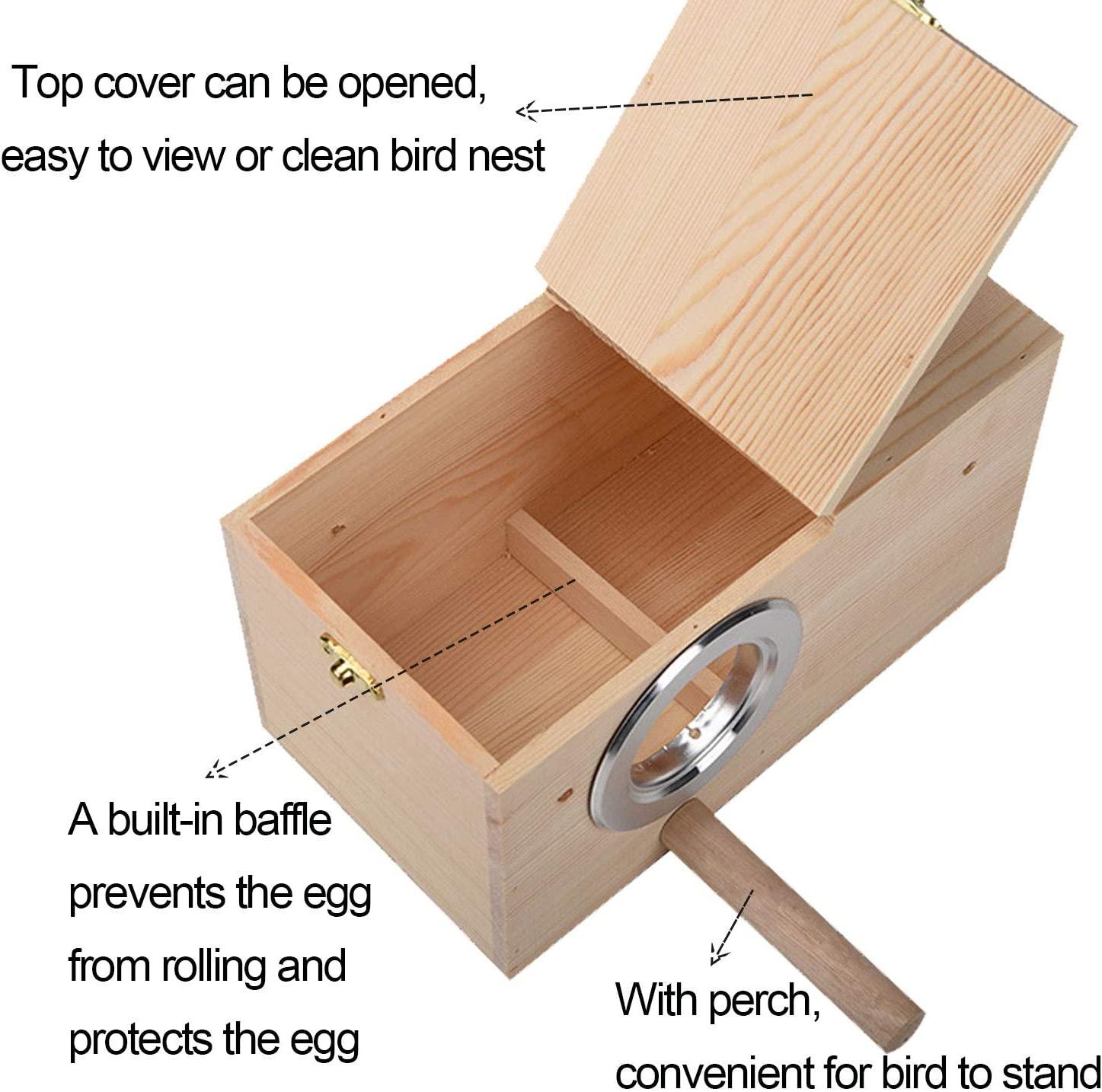 Kathson Parrot Nest Breeding Box with Perches - Small Size | Natural ...