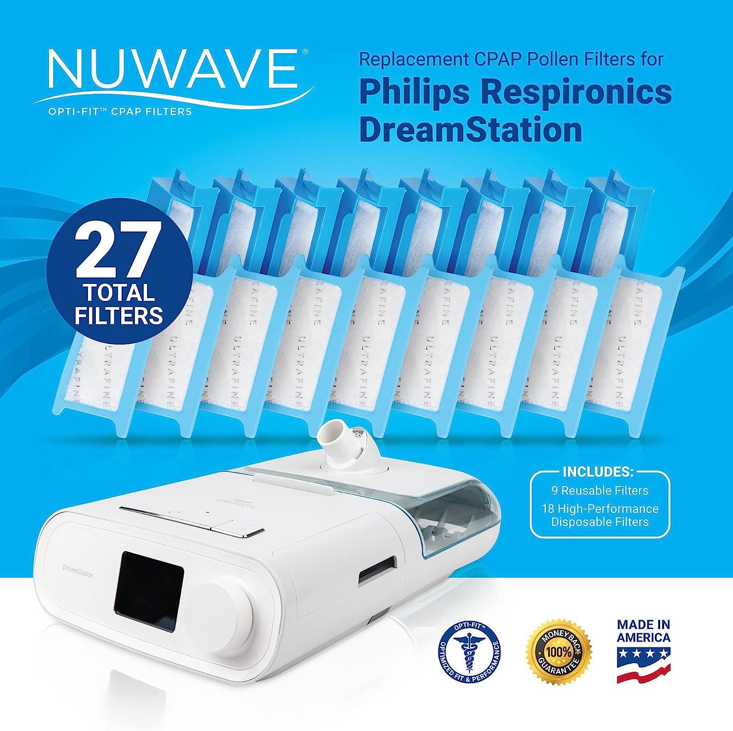 NUWAVE CPAP Filters (27 ct) for Philips Respironics DreamStation 1 CPAP ...