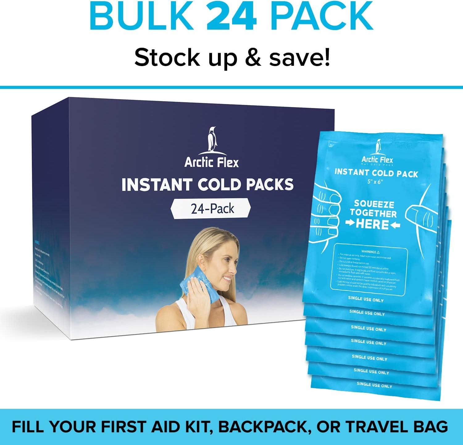 Arctic Flex Instant Cold Packs (24 Pack) for Injuries - Pain Relief ...