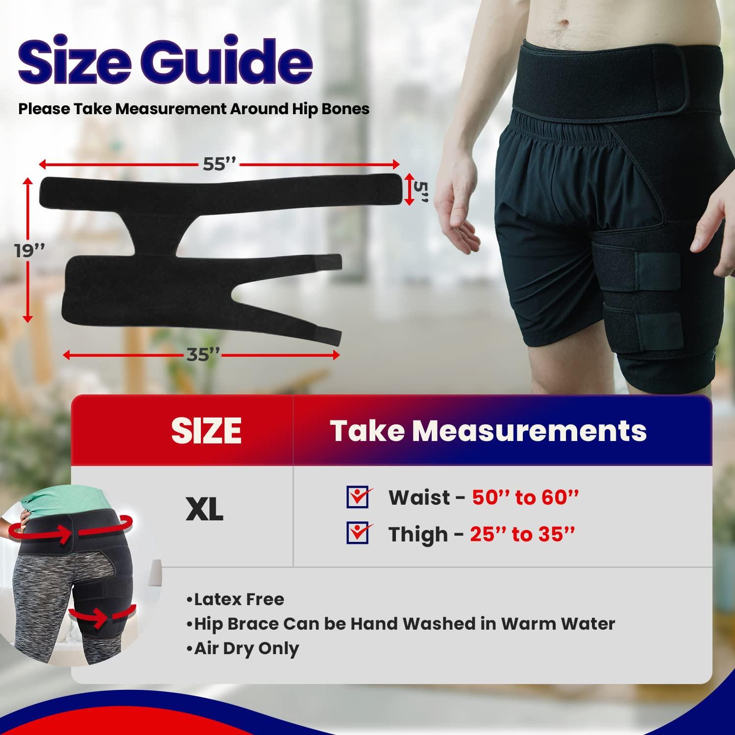 Plus Size Hip & Thigh Compression Sleeve for Pain Relief - Extra Large ...