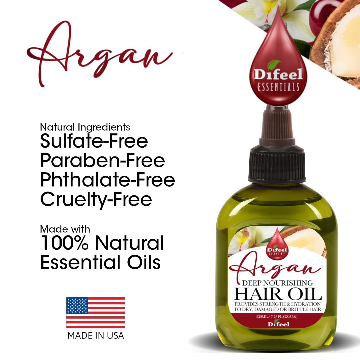 Difeel Essentials Deep Nourishing Argan Hair Oil 2.5 oz - Anti Frizz ...