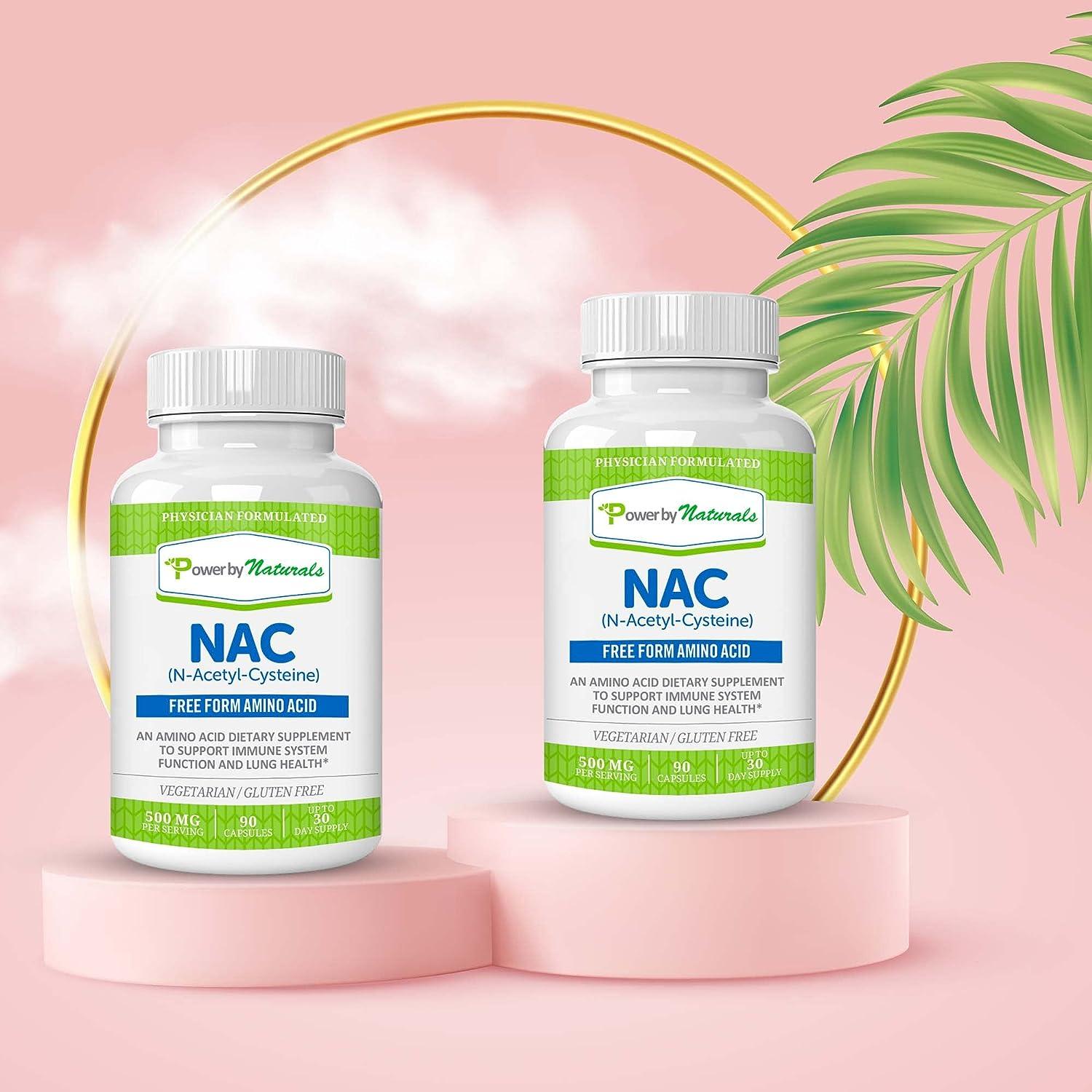 Power By Naturals NAC Supplement - 1000mg N-Acetyl Cysteine for Liver and Lung Support - 90ct ...