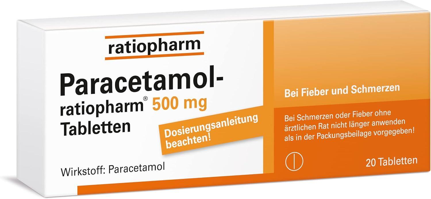 Paracetamol Ratiopharm 500 mg Tablets 2x20 | Pain & Fever Relief ...