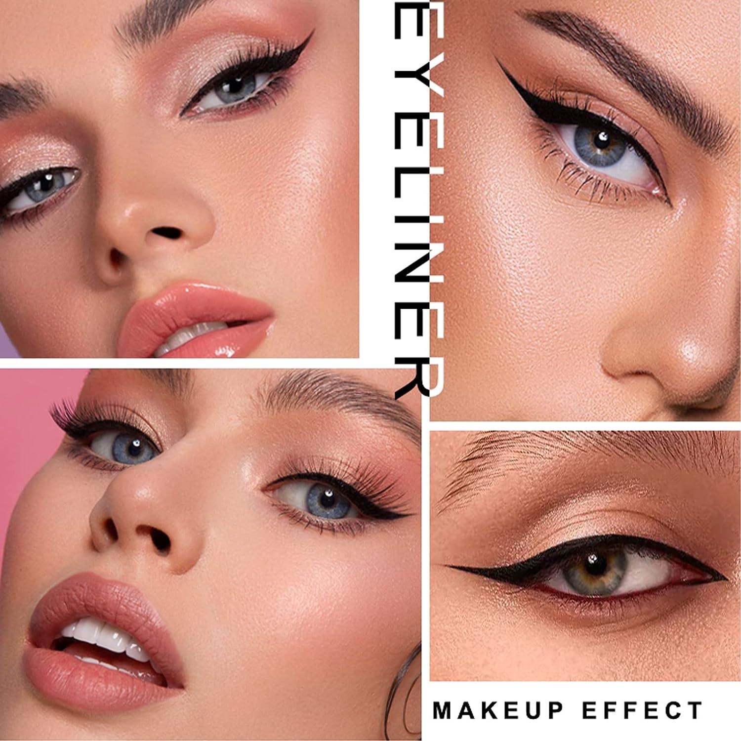 Erinde 2PCS 2 in 1 Eyeliner Stamp Set - Waterproof, Long Lasting, and ...