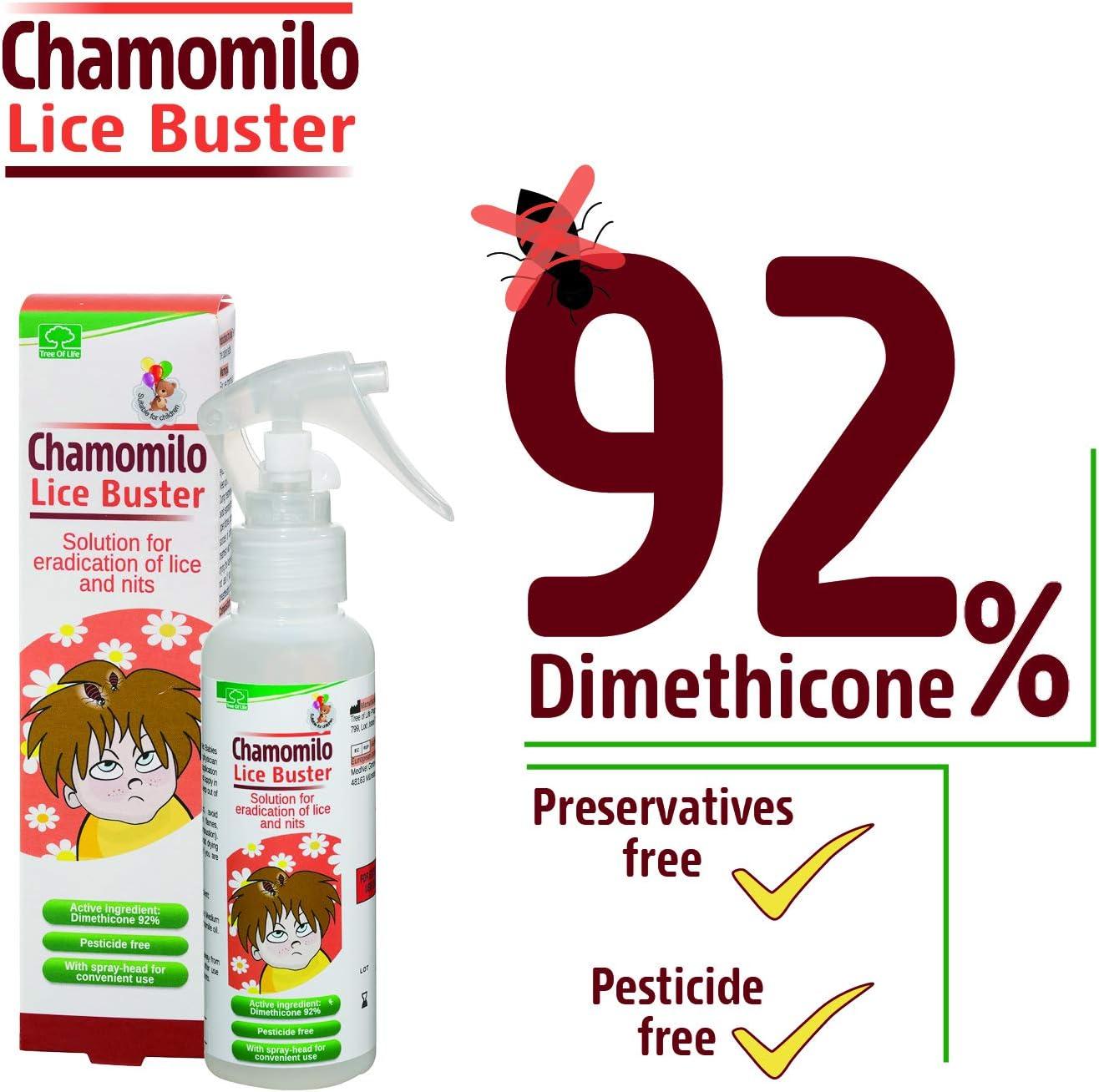 Chamomilo Lice Buster Spray - Effective Head Lice and Nits Treatment ...
