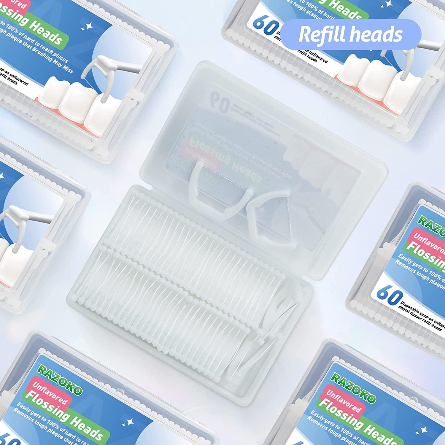 Dental Floss Picks Kit with 2 Handles and 180 Refills - Extra Strength ...