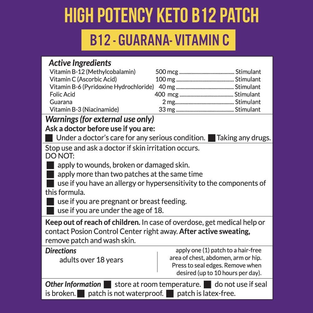 VitaPatch Keto Patch with B12 Methylcobalamin & Guarana - 30 Day Supply, Made in USA | Buy Now ...