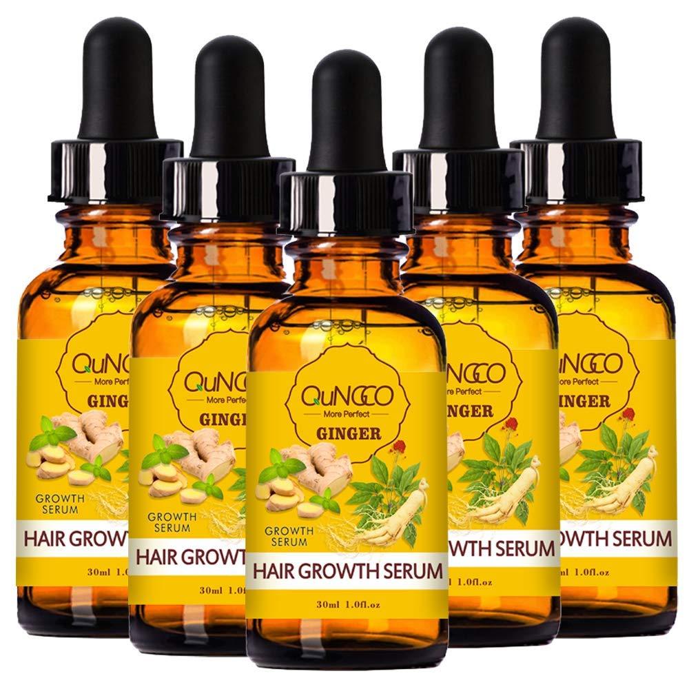 5 Pack Hair Growth Serum with Ginger Biotin for Men and Women - Prevent ...