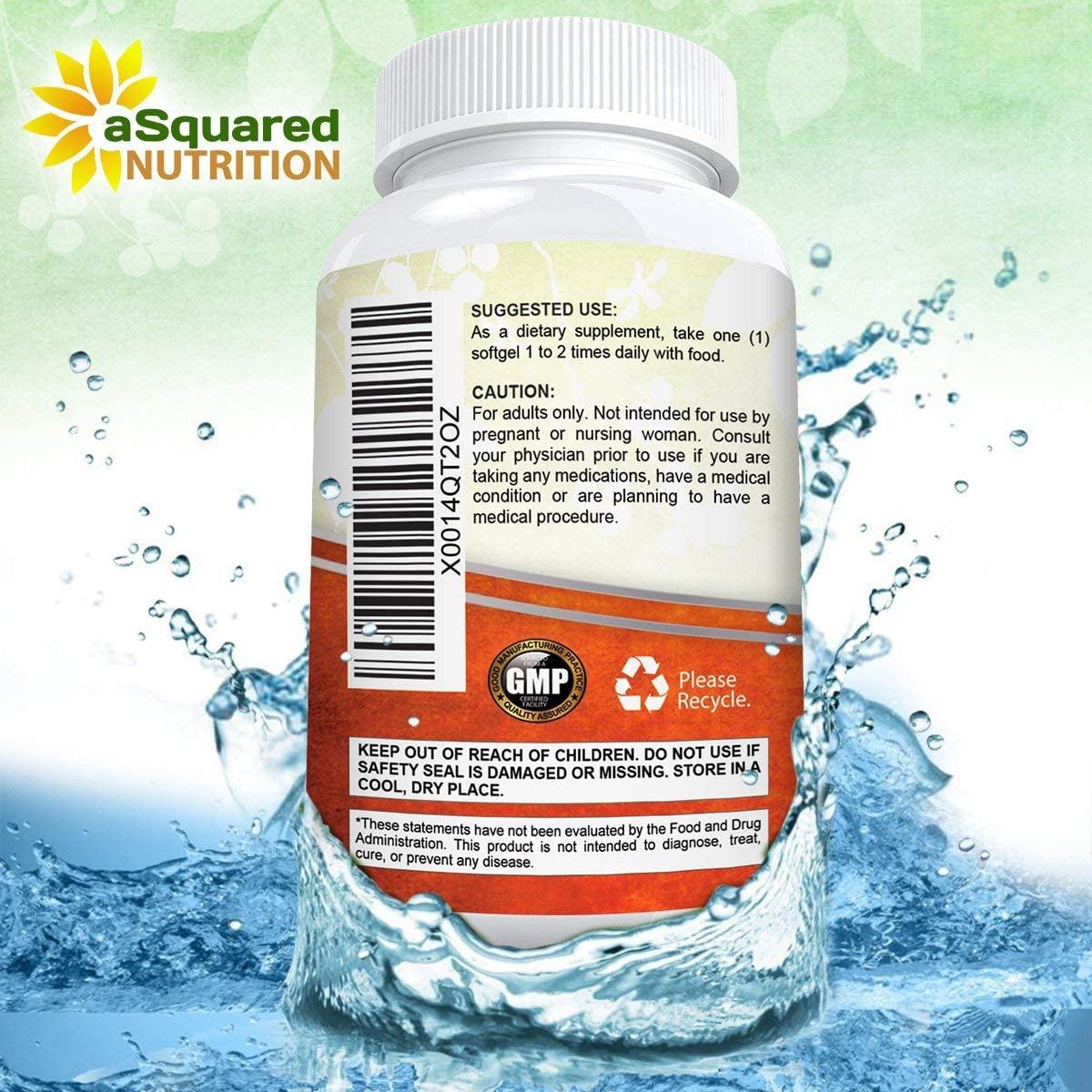 aSquared Nutrition Astaxanthin Supplement - 10mg - 120 Softgels for ...