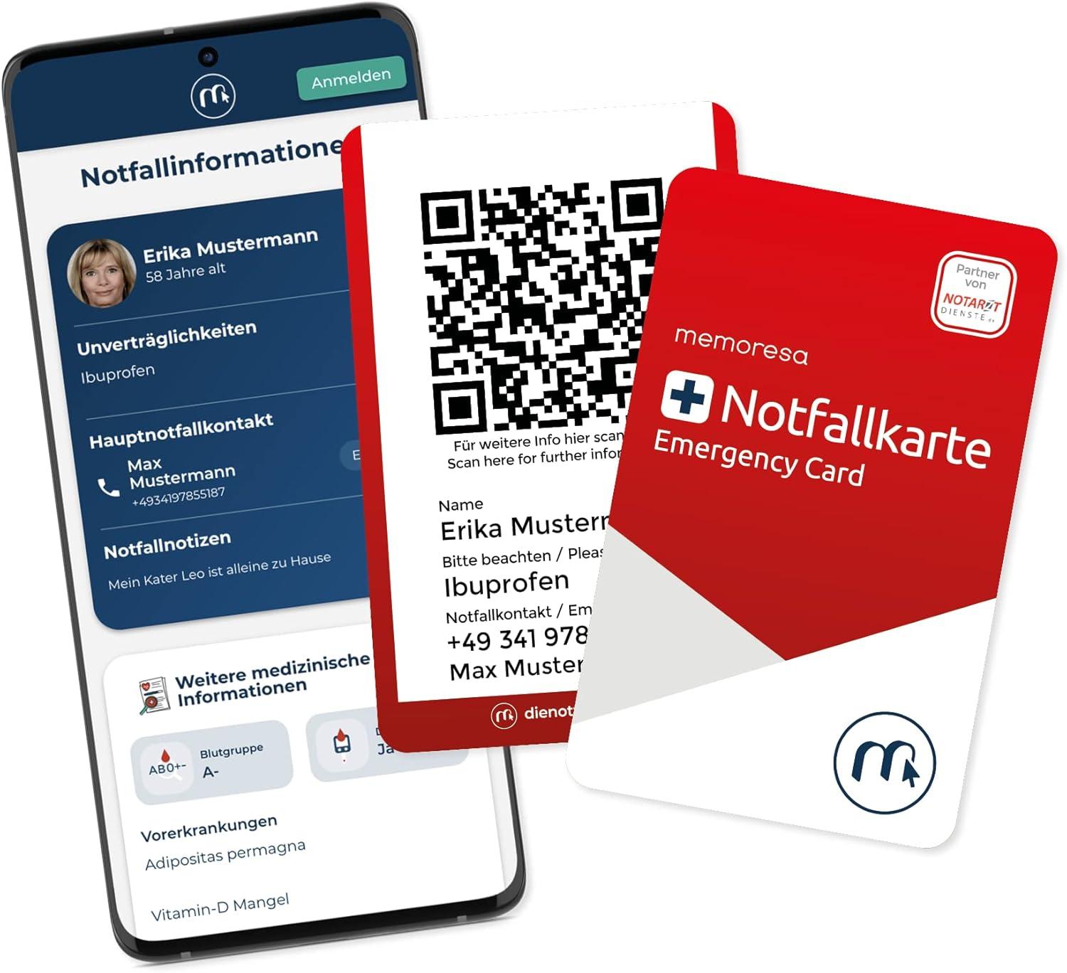 2 In 1 Emergency Card & Digital Pass - Health Data & Contacts ...