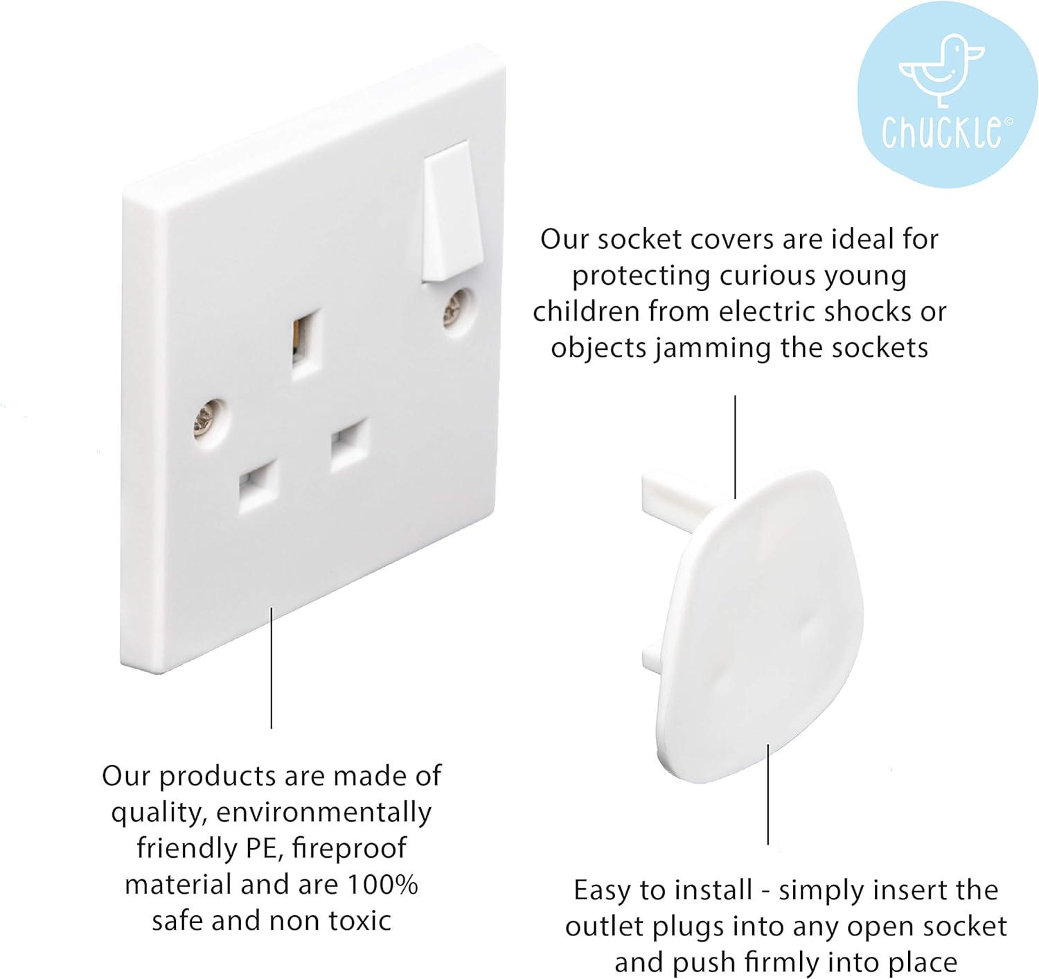 Chuckle - 40 Easy to Install Baby Safety Plug Socket Covers/Guards ...
