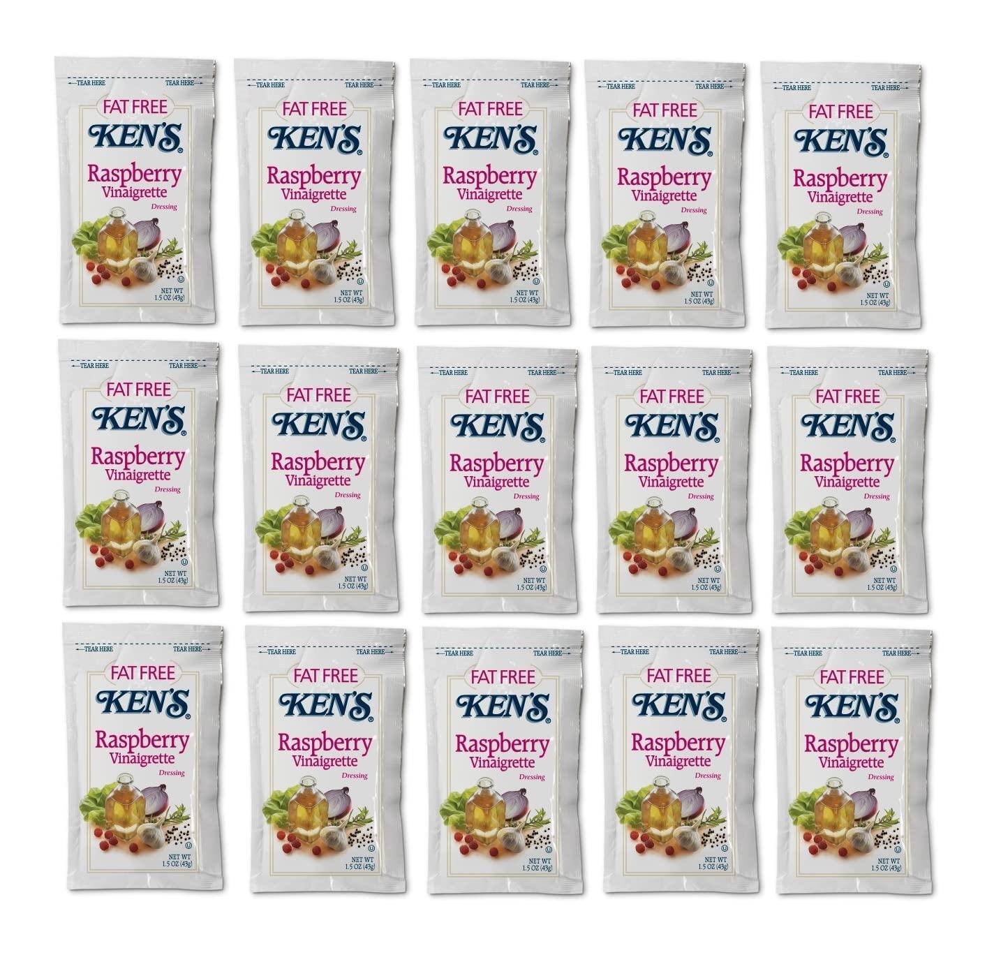 Kens Fat Free Raspberry Vinaigrette Dressing Packets - Pack of 15 ...