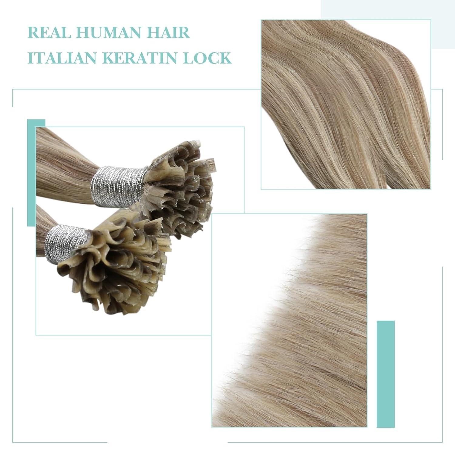 Youngsee Bonding Extensions - Real Hair 55cm Keratin Bonds Light Brown ...