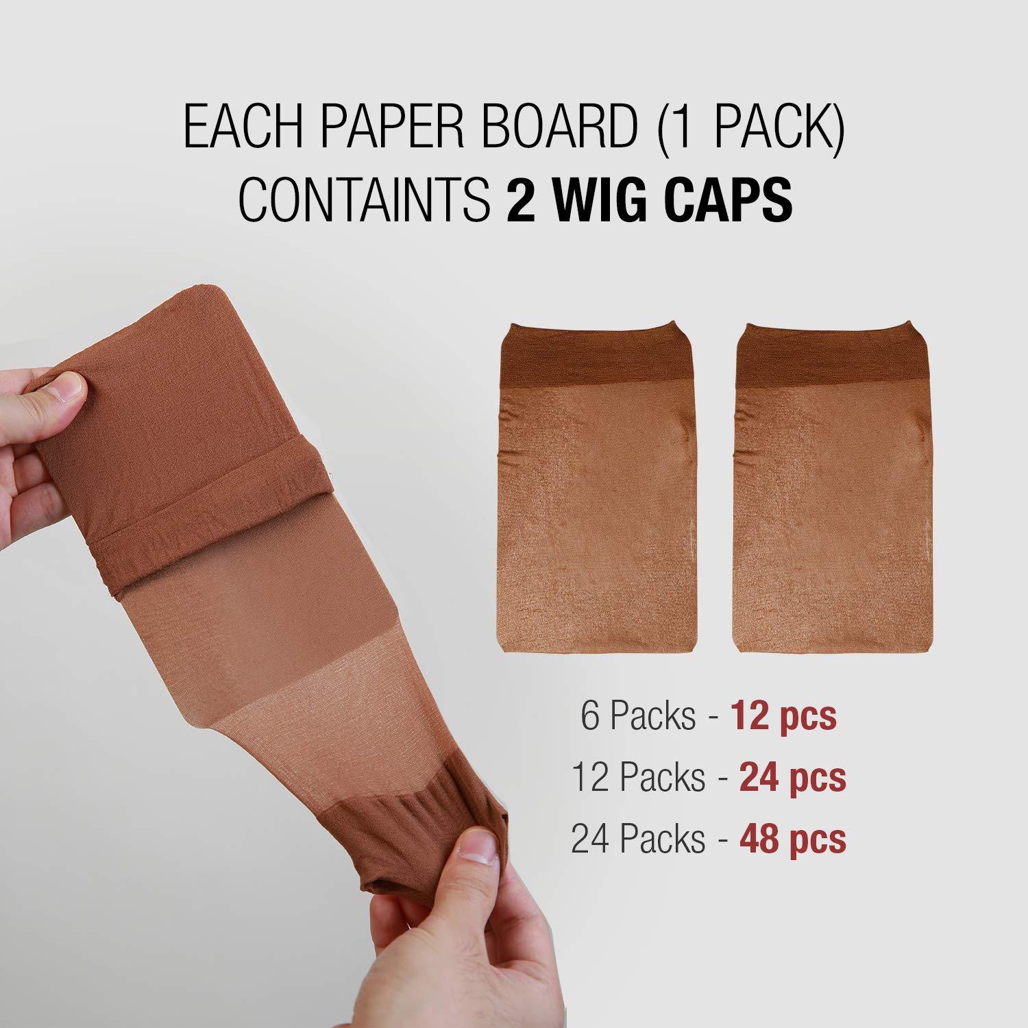 12 PCS Studio Limited Ultra Thin Stocking Wig Caps - 6 Transparent Packs