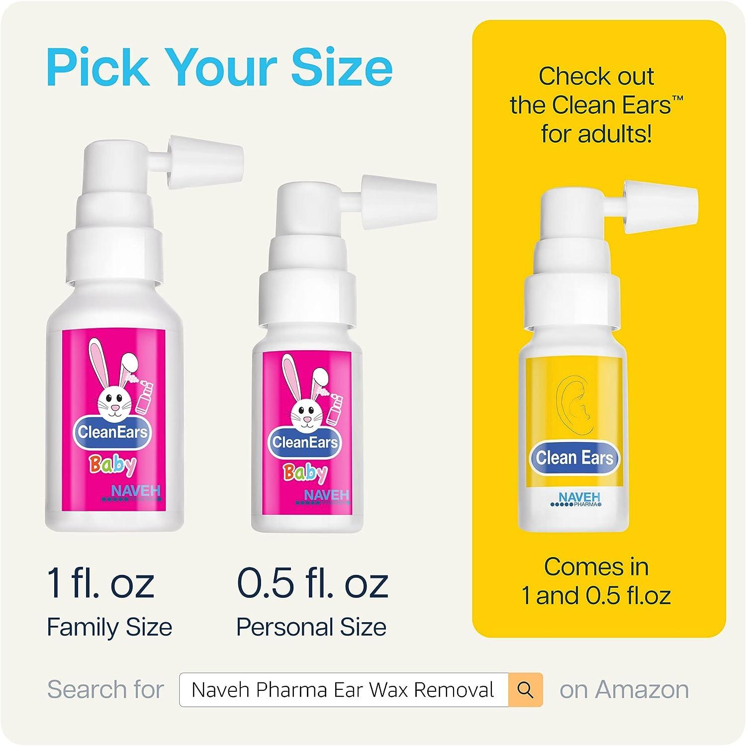 Naveh Pharma CleanEars Baby Earwax Removal Spray + Otic Guard Ear ...