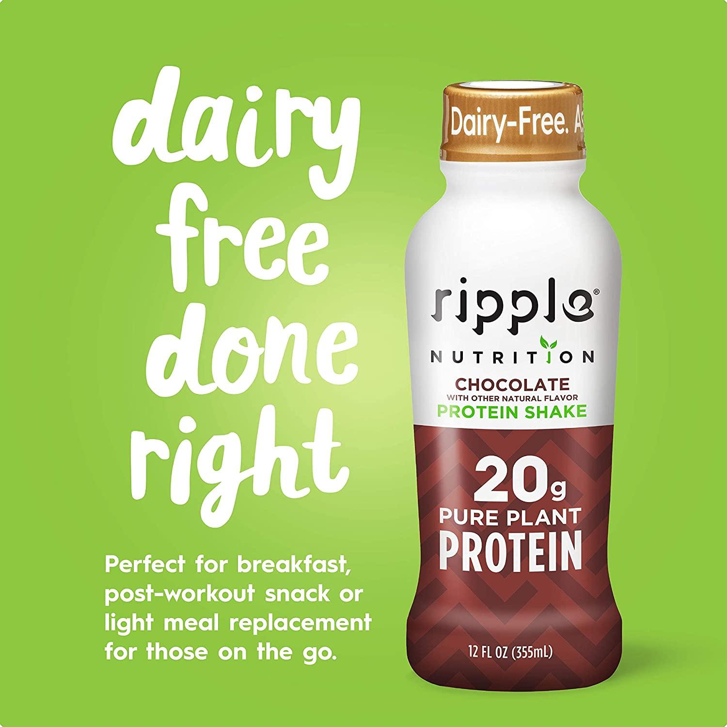Ripple Vegan Protein Shake - Chocolate | 20g Plant-Based Pea Protein ...