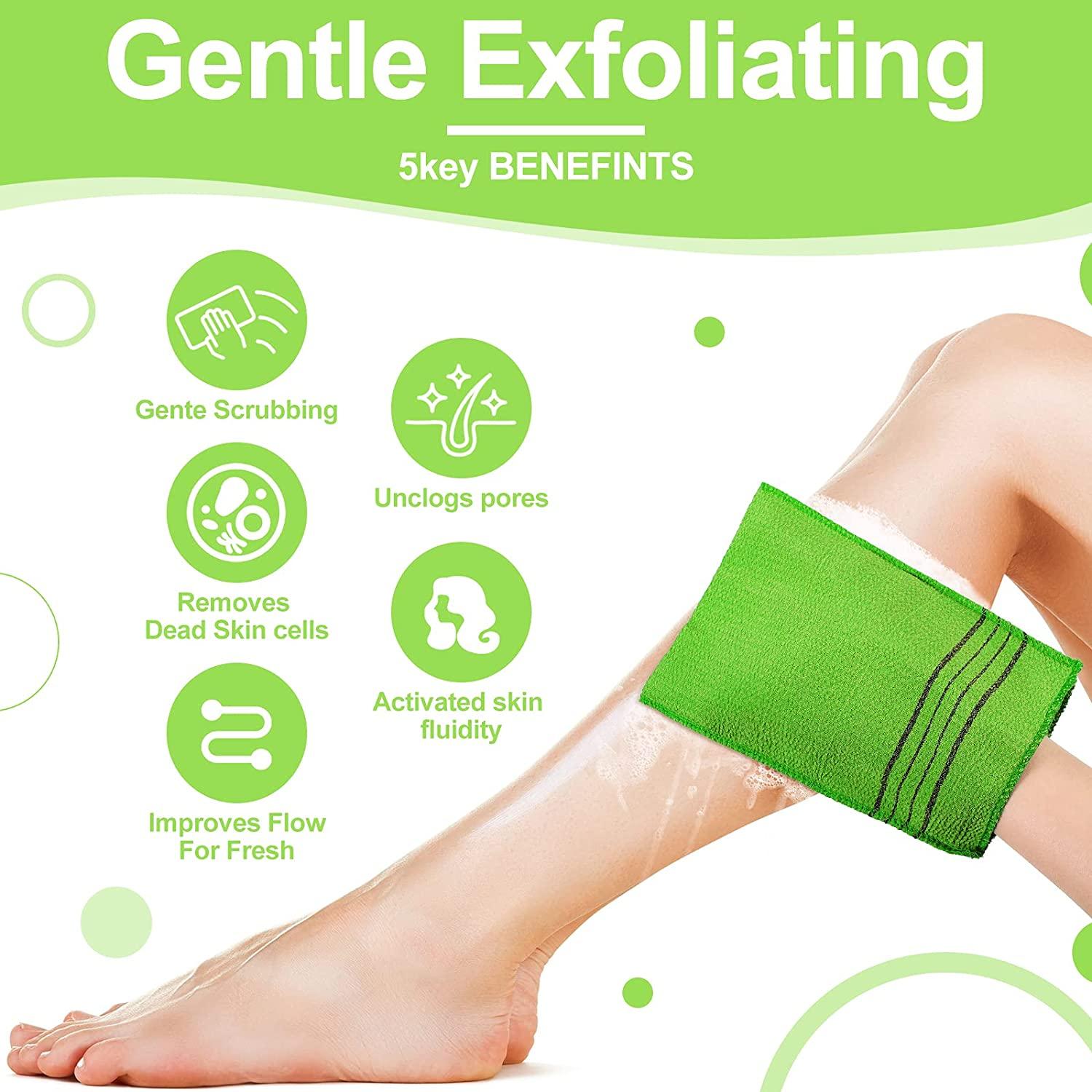 Korean Style Exfoliating Cloth - 12 Piece Set for Bath and Body ...