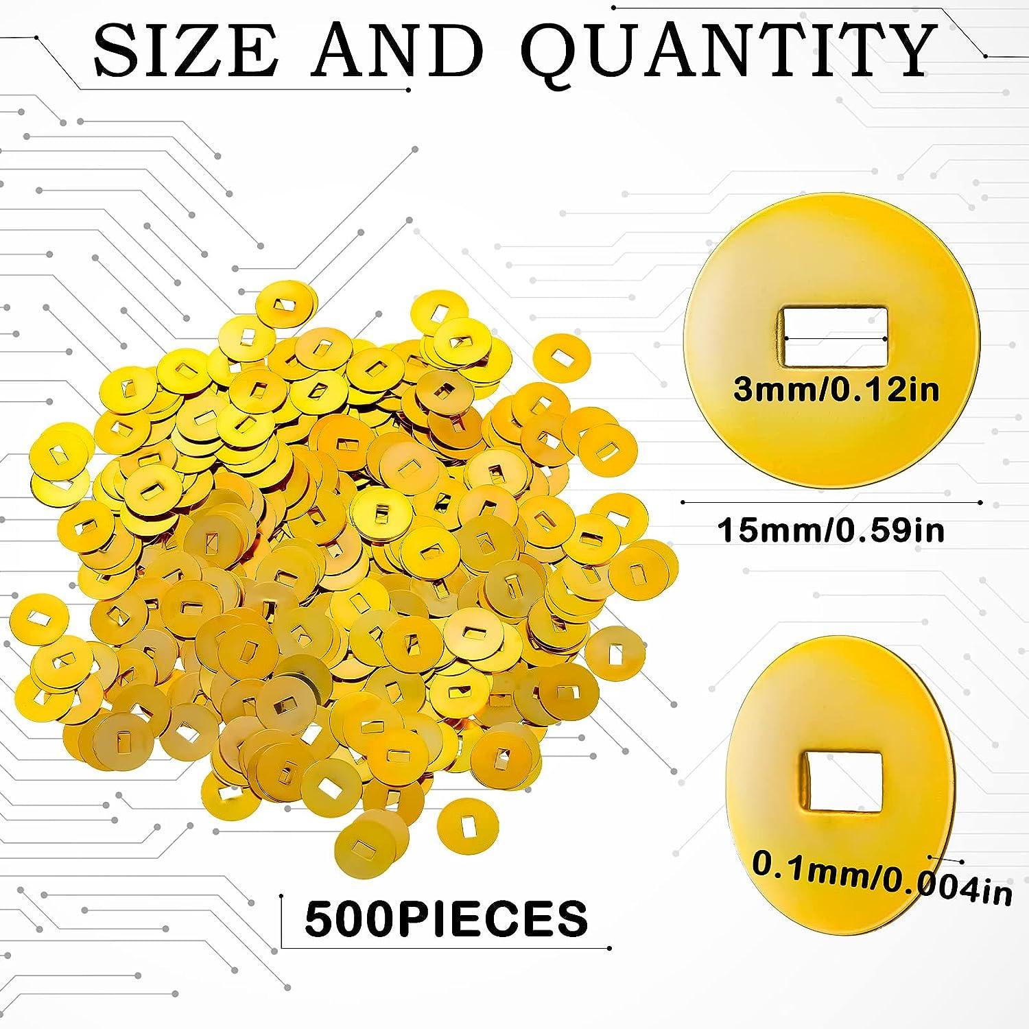 500 Pcs Gold Brass Washers for Paper Fasteners Slotted Round Metal ...
