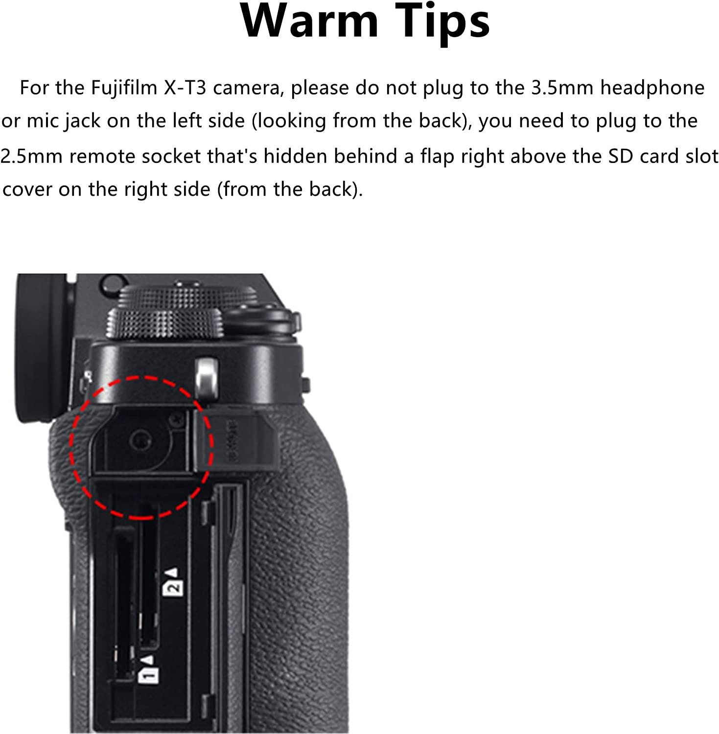 JJC Wired Shutter Remote Control for Fujifilm X-H2 XT4 XT3 XT2 XT1 X-T30 X-T20 X100V - Replace ...