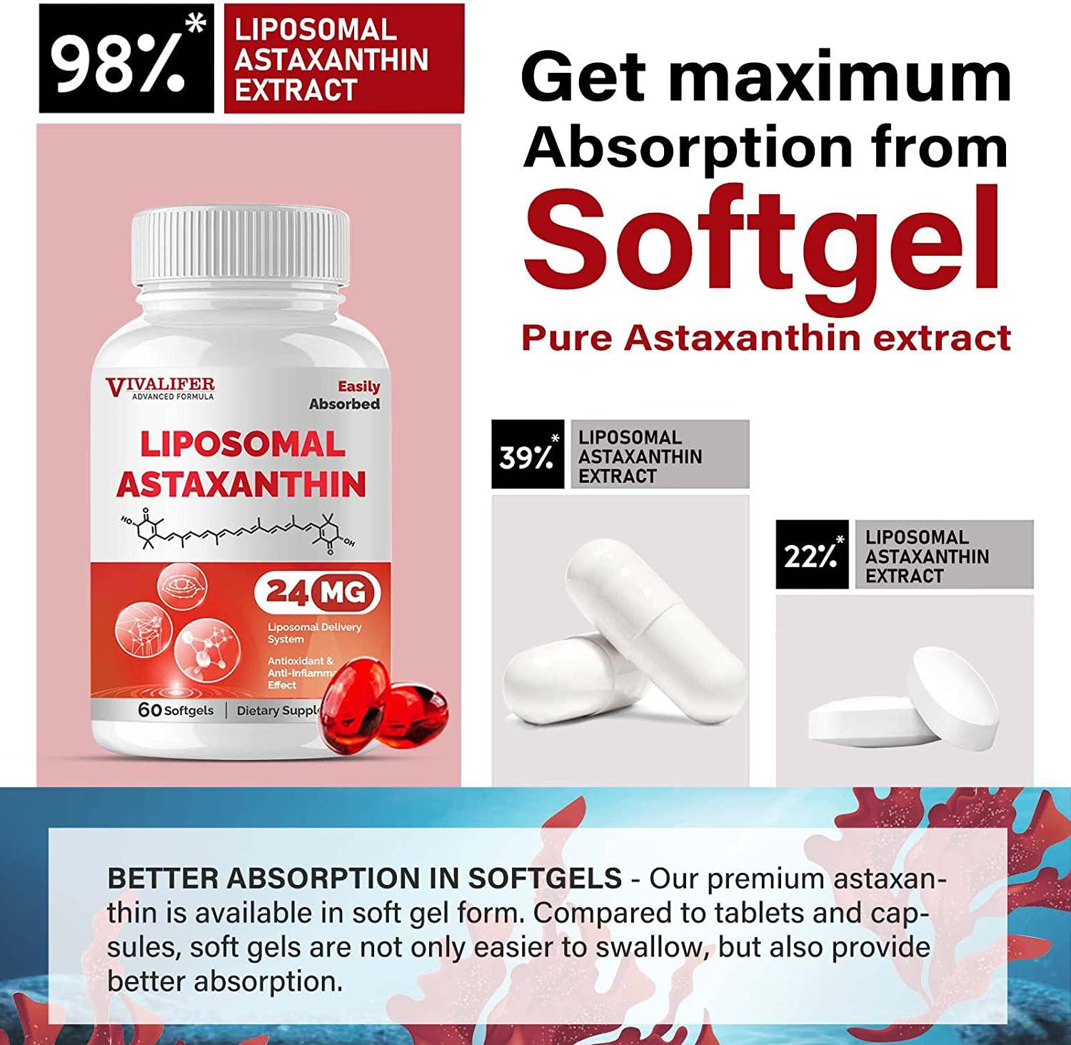 Astaxanthin 24mg Softgels - Immune & Antioxidant Support ...