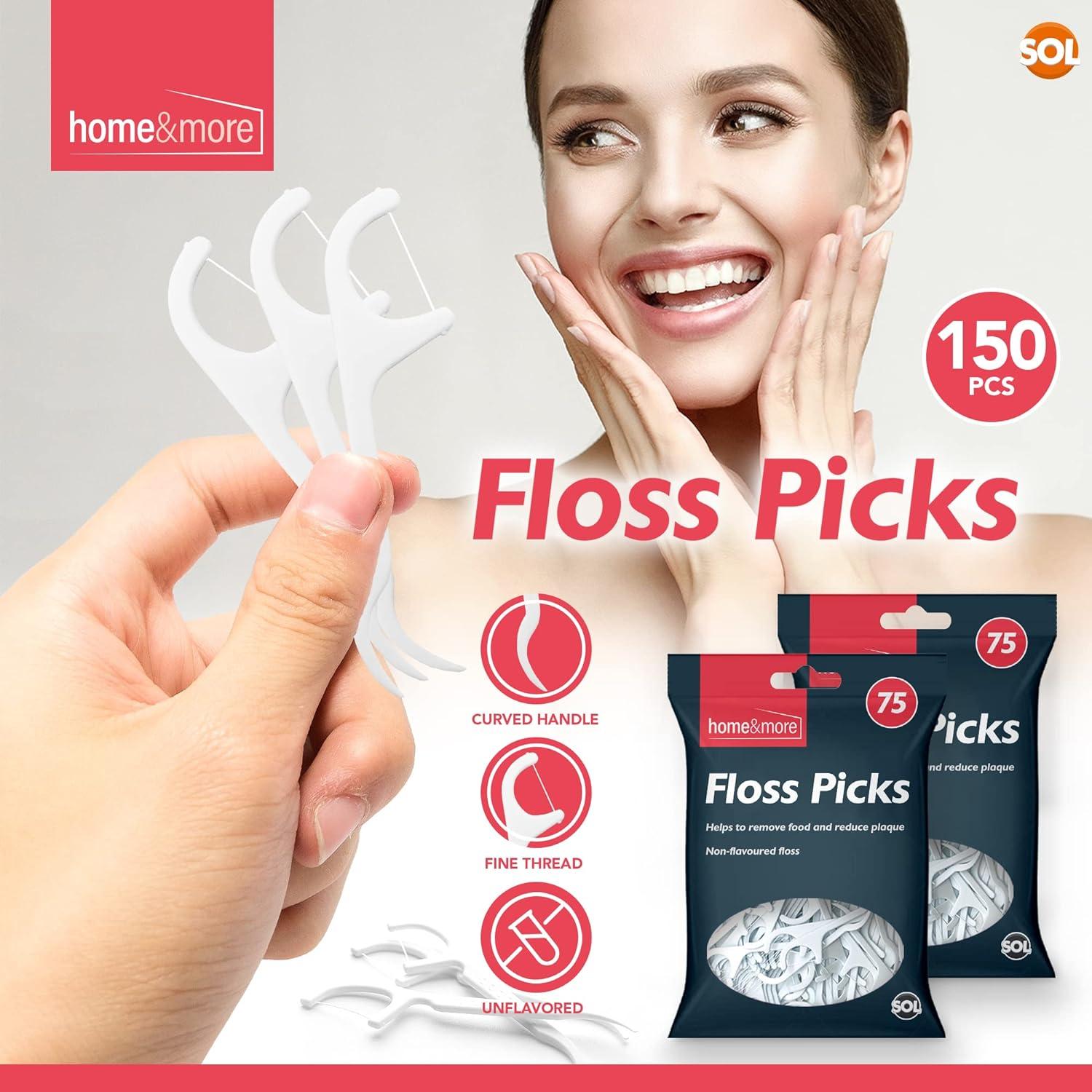 SOL Dental Floss Sticks - 150pk | Portable & Durable Tooth Floss Harps ...