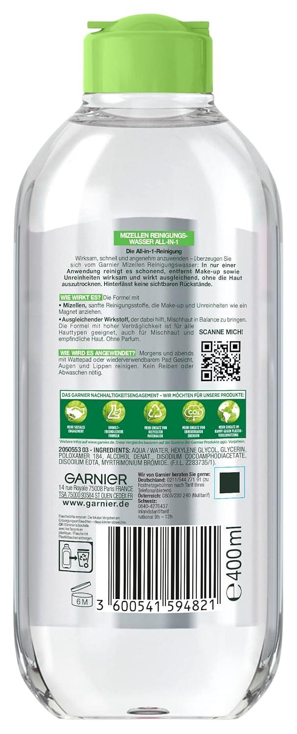 Garnier Micellar Cleansing Water for Combination & Sensitive Skin ...