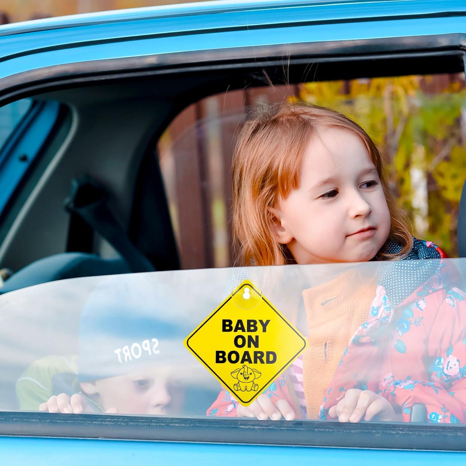 Bewudy 2 PCS Baby on Board Car Warning Sign - Elephant Design ...