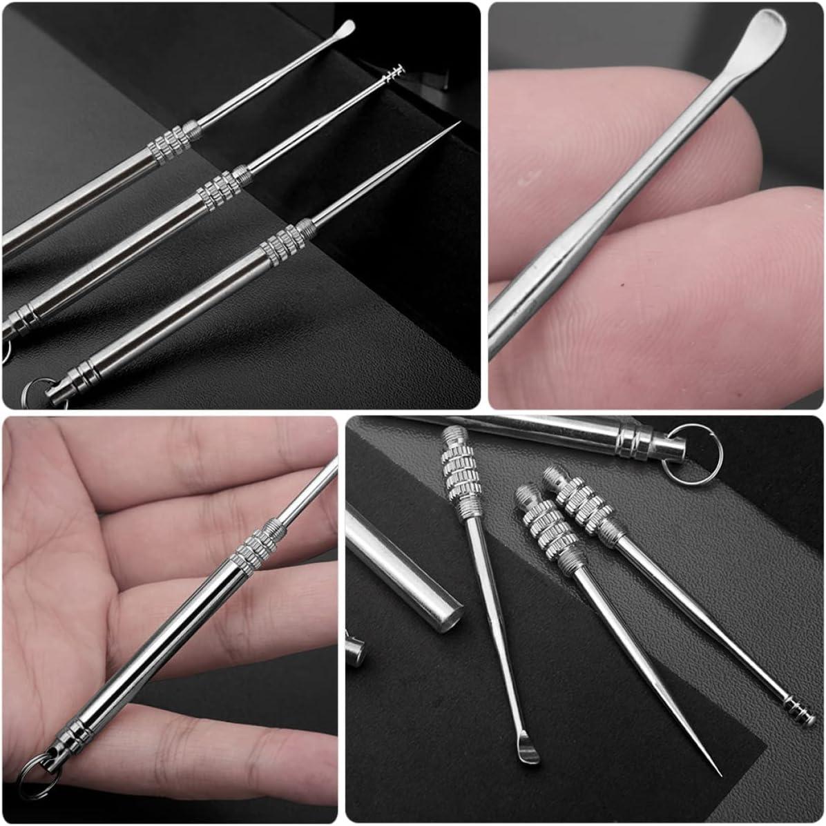 DOITOOL 9-Piece Camping Teeth Cleaning Kit - Stainless Steel Earwax ...