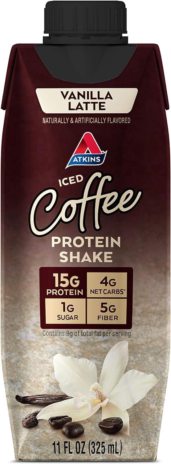 Atkins Vanilla Latte Protein Shake - 4 Pack of Iced Coffee Shakes | Buy ...