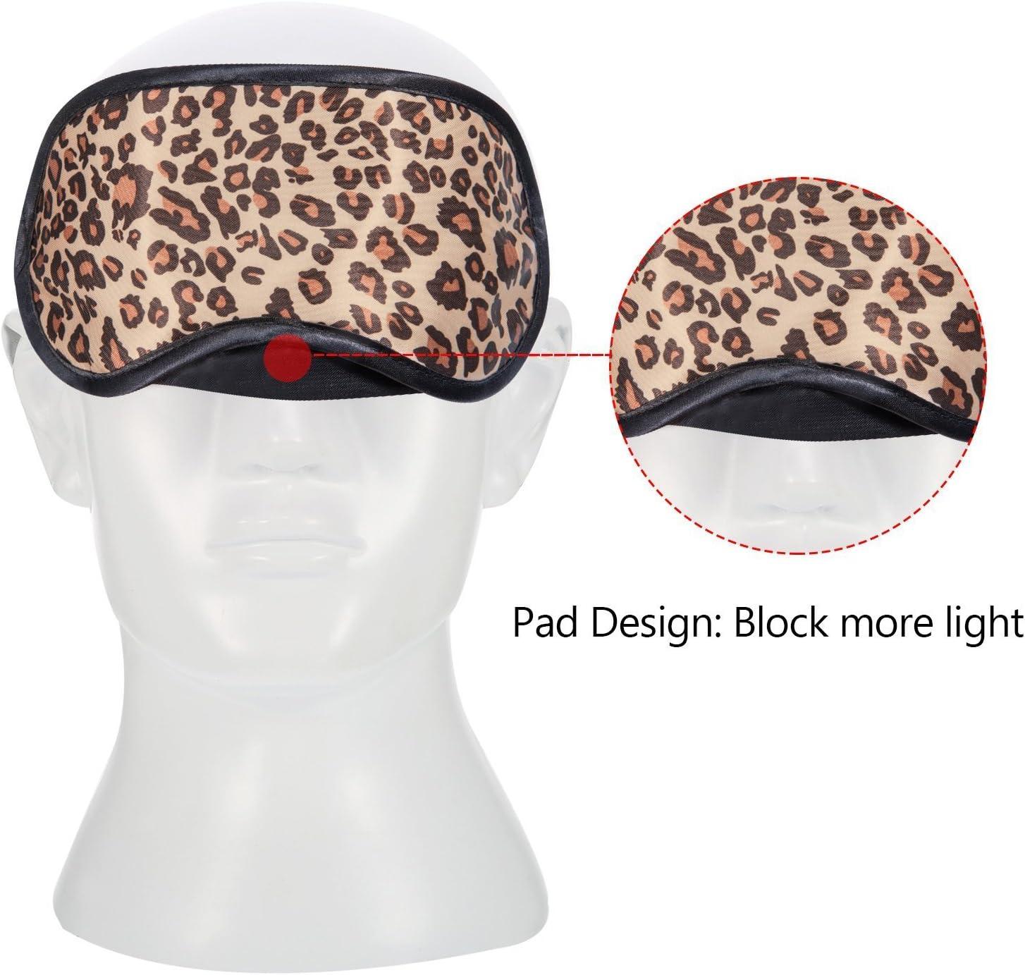 Leopard Print Sleep Mask Set - Eye Shade Cover for Shift Work, Travel ...