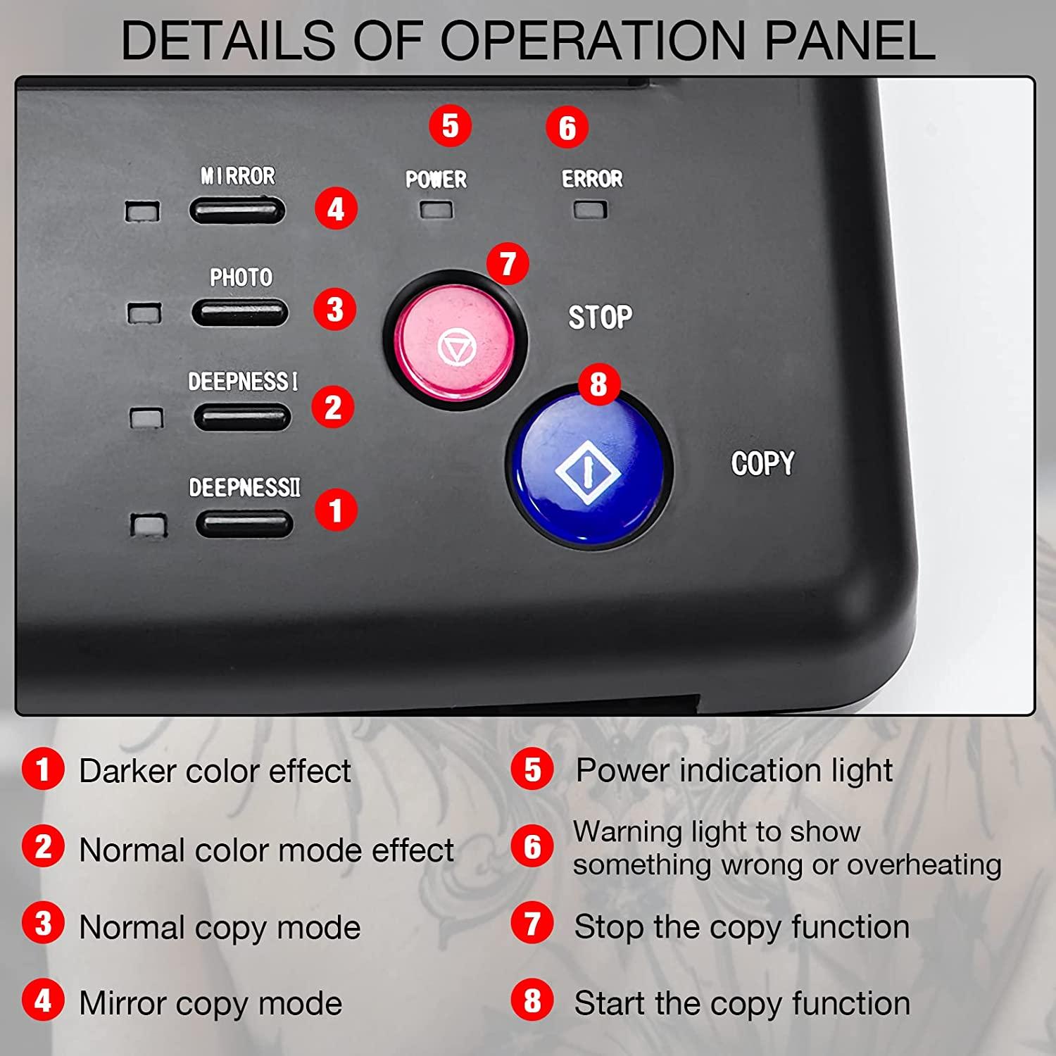Goyappin Tattoo Stencil Printer Machine with 20 Transfer Papers ...