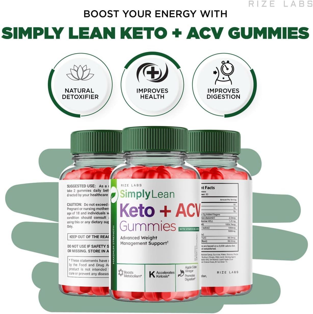 Simply Lean Keto + ACV Gummies - Advanced Weight Loss Supplement (60 ...