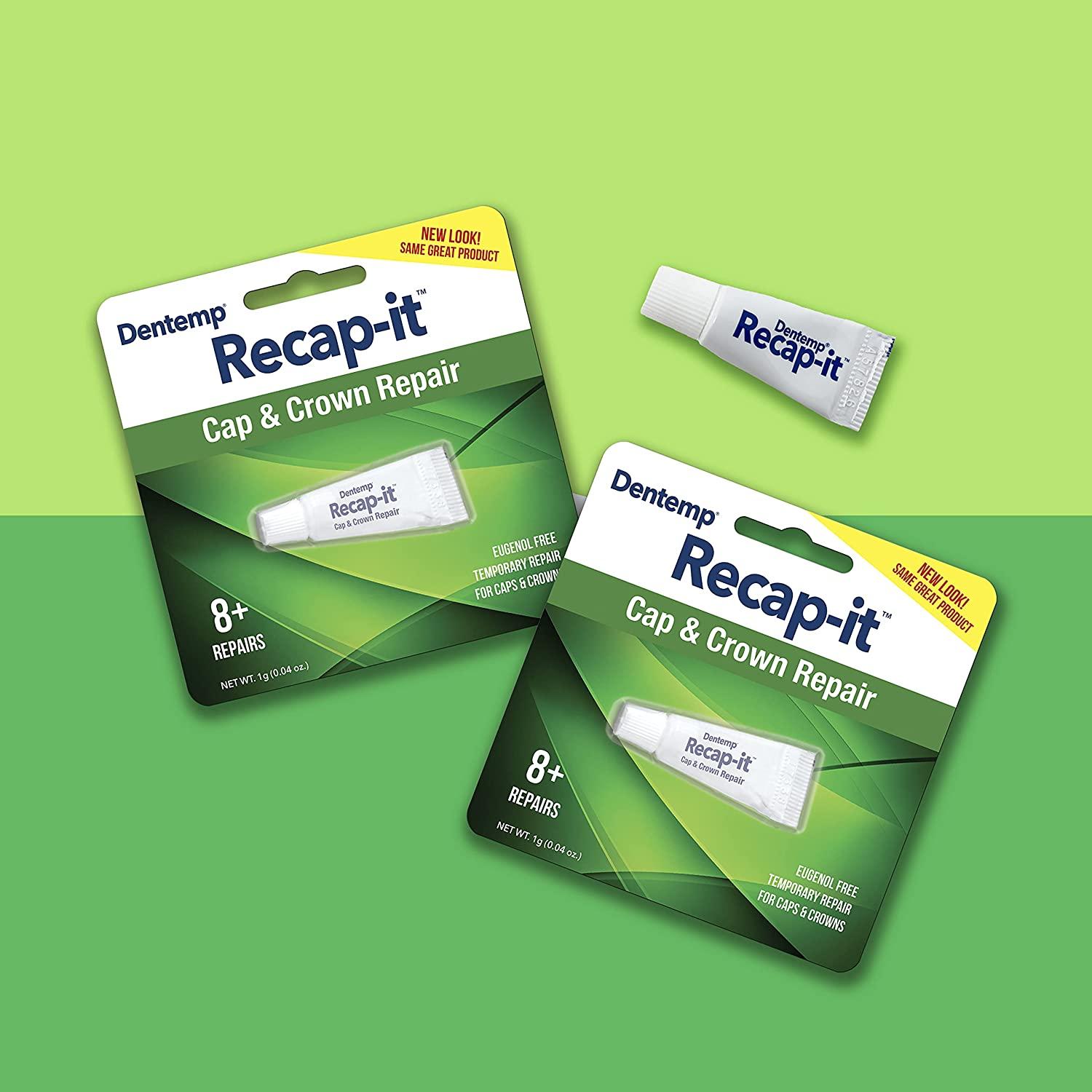 Dentemp Recap-it Cap and Crown Repair - Quick Fix for Loose or Missing Dental Caps | Buy Now ...