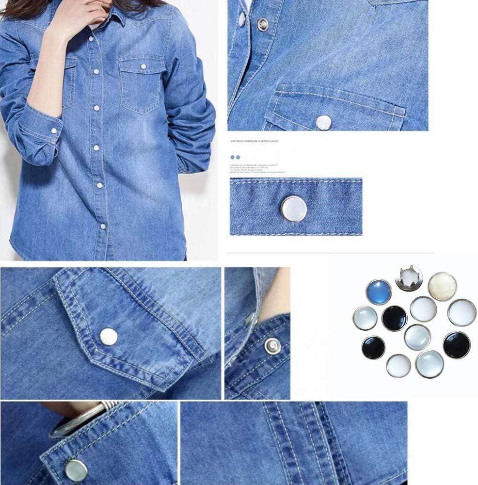 10mm Pearl Snaps Fasteners Kit - Set of 50 Prong Ring Snaps for Western ...