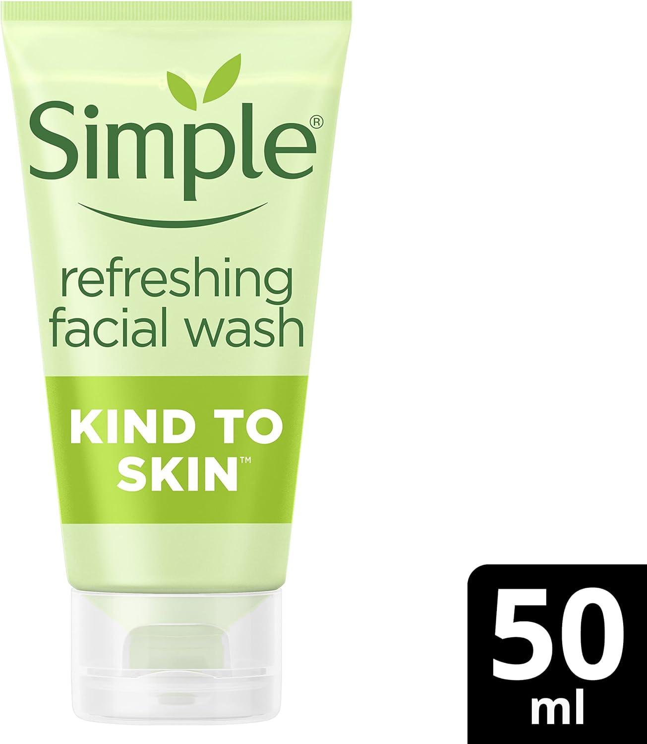 Simple Kind to Skin Refreshing Facial Wash 50ml Unscented - Gentle Face ...