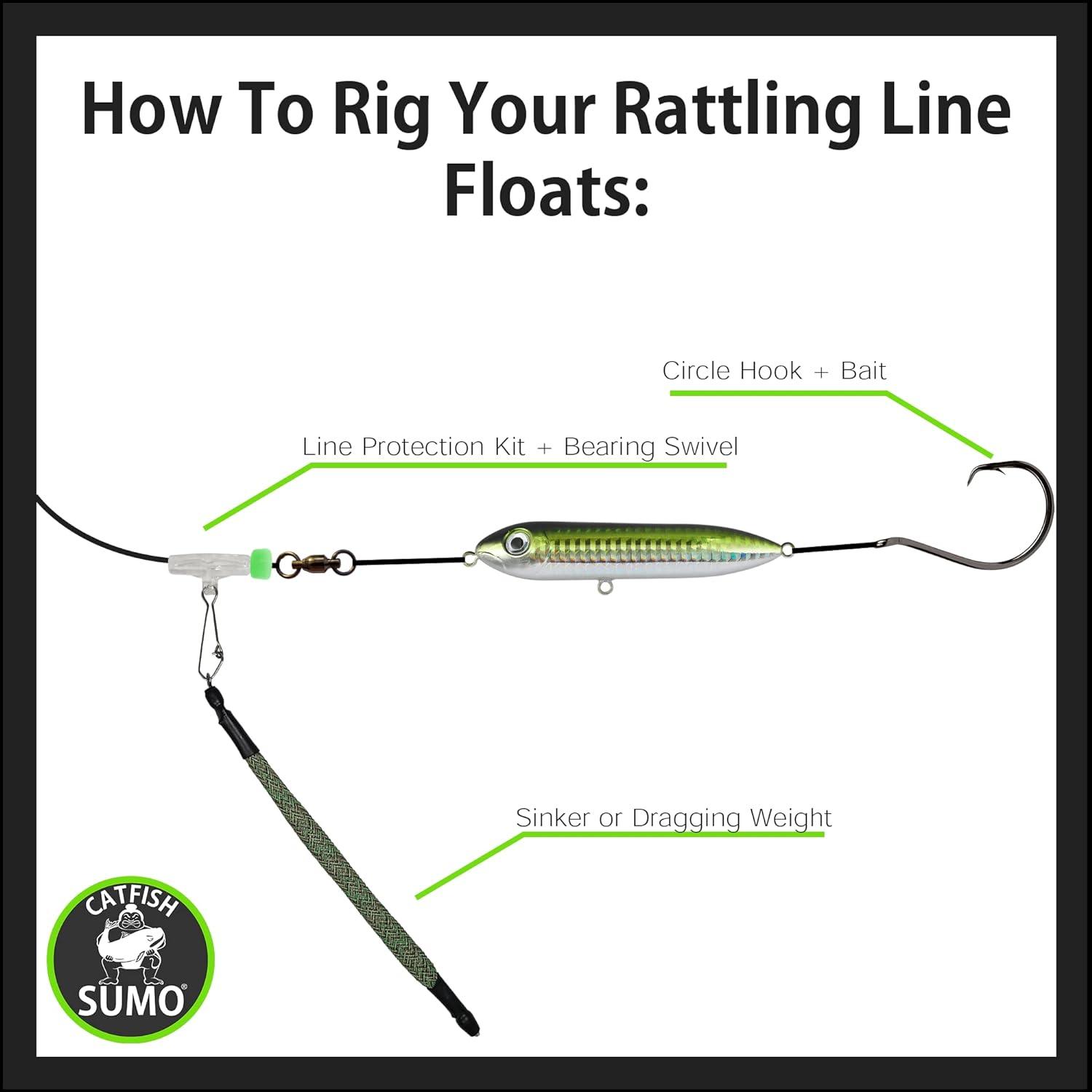 Catfish Rattling Line Float Lure 4 inch (3-Pack) - Demon Dragon Style ...