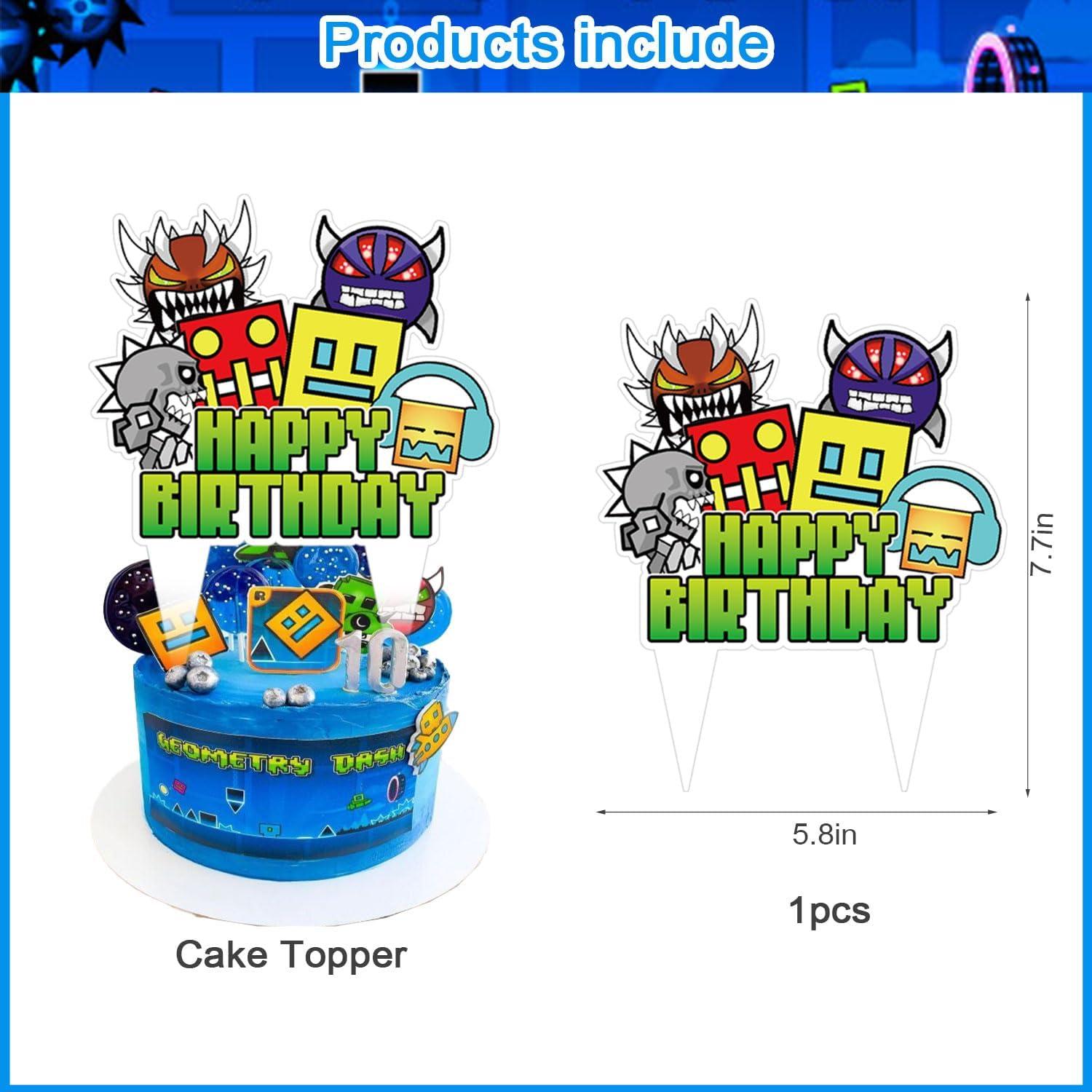 37 Pieces of Geometry Aesthetic Dash Cake Topper Geometry Aesthetic Dash Themed Party Supplies ...