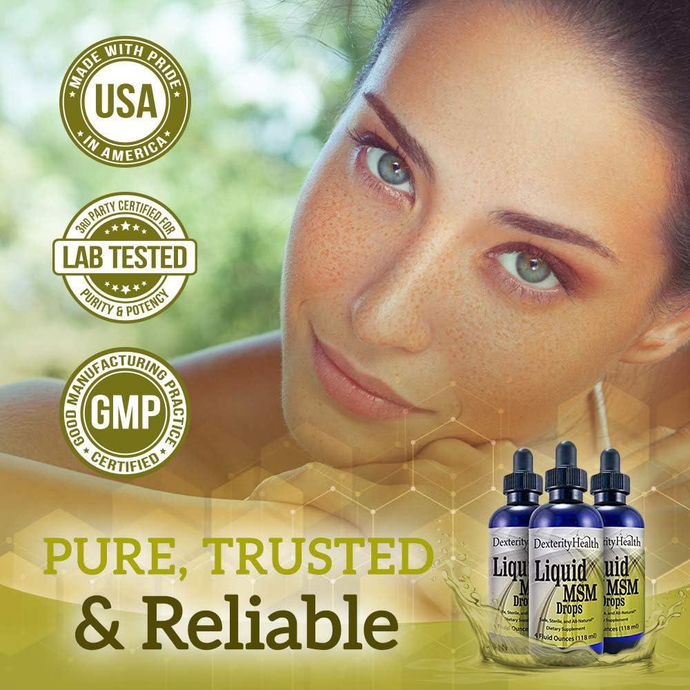 Dexterity Health Liquid MSM Drops 3-Pack - 4 oz. Dropper Bottles, Vegan ...