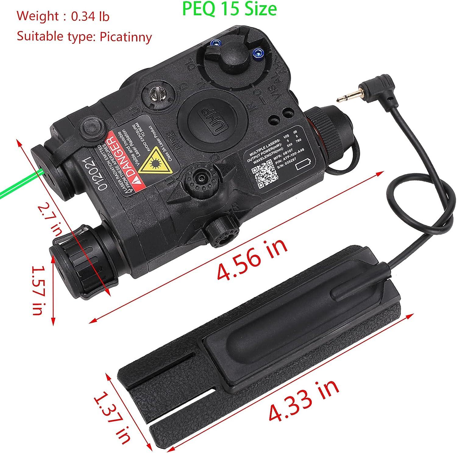 Ratulie Upgraded PEQ 15 Model Green Laser & IR Flashlight Combo - 270 ...