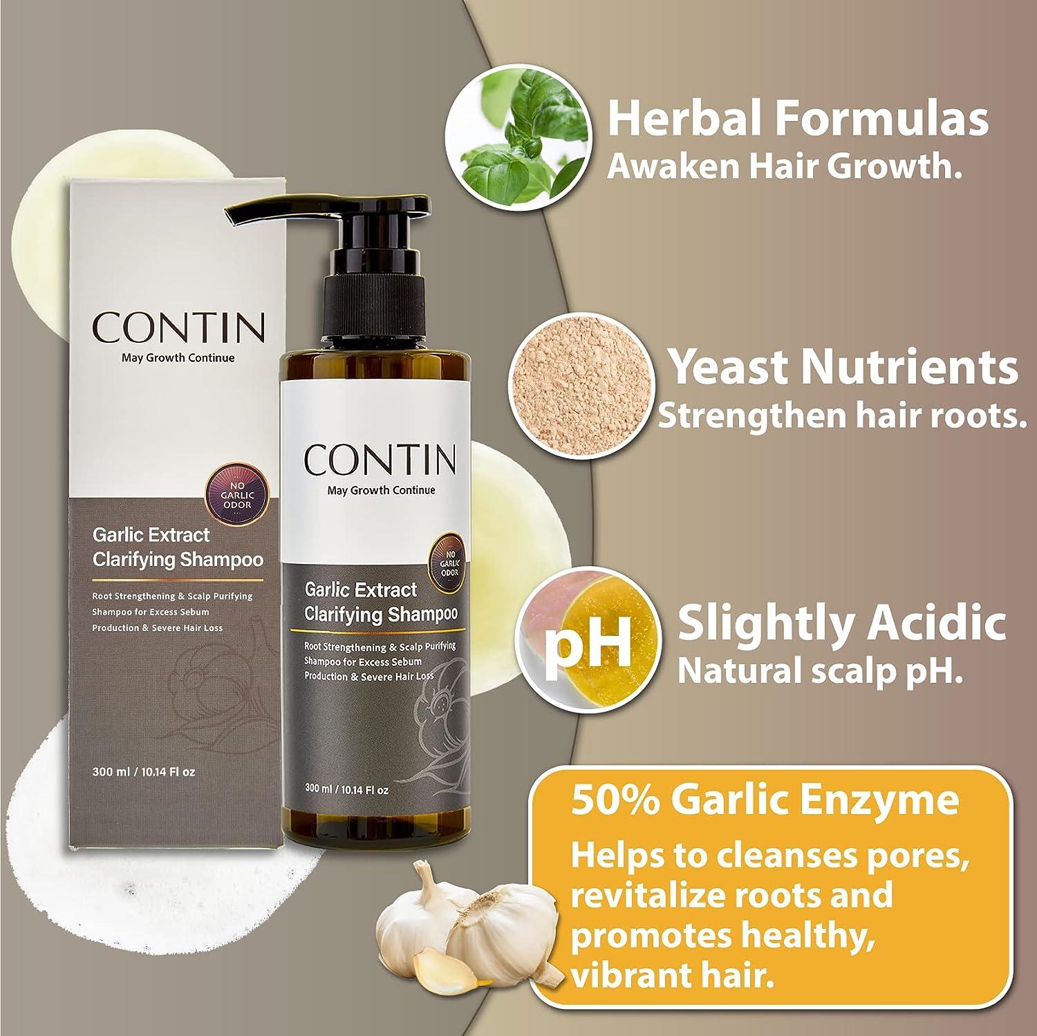 CONTIN Garlic Shampoo: Natural Scalp Treatment for Oily Sensitive Hair ...