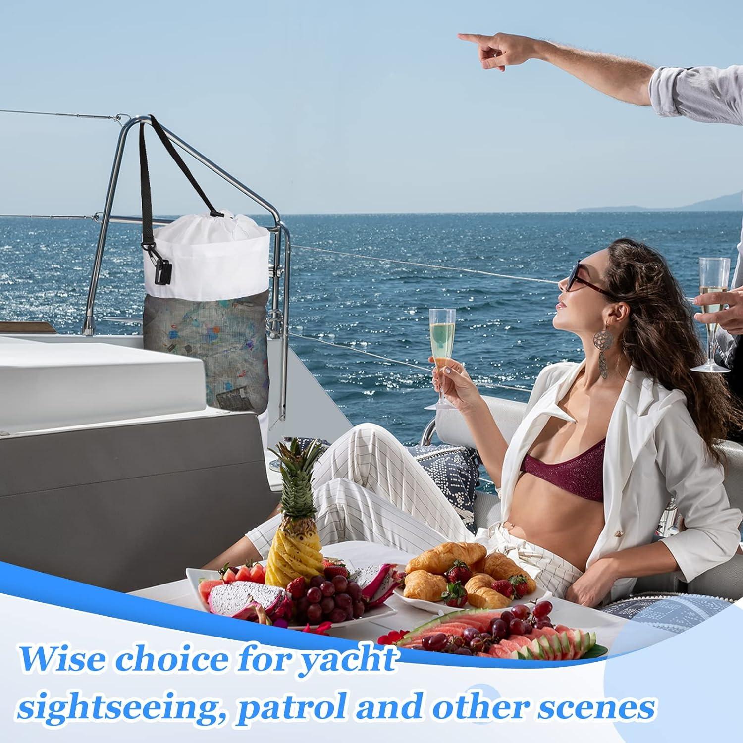 Gersoniel 2 Packs Portable Boat Trash Bags - Medium Hoop Mesh Container for Boats, Kayaks ...