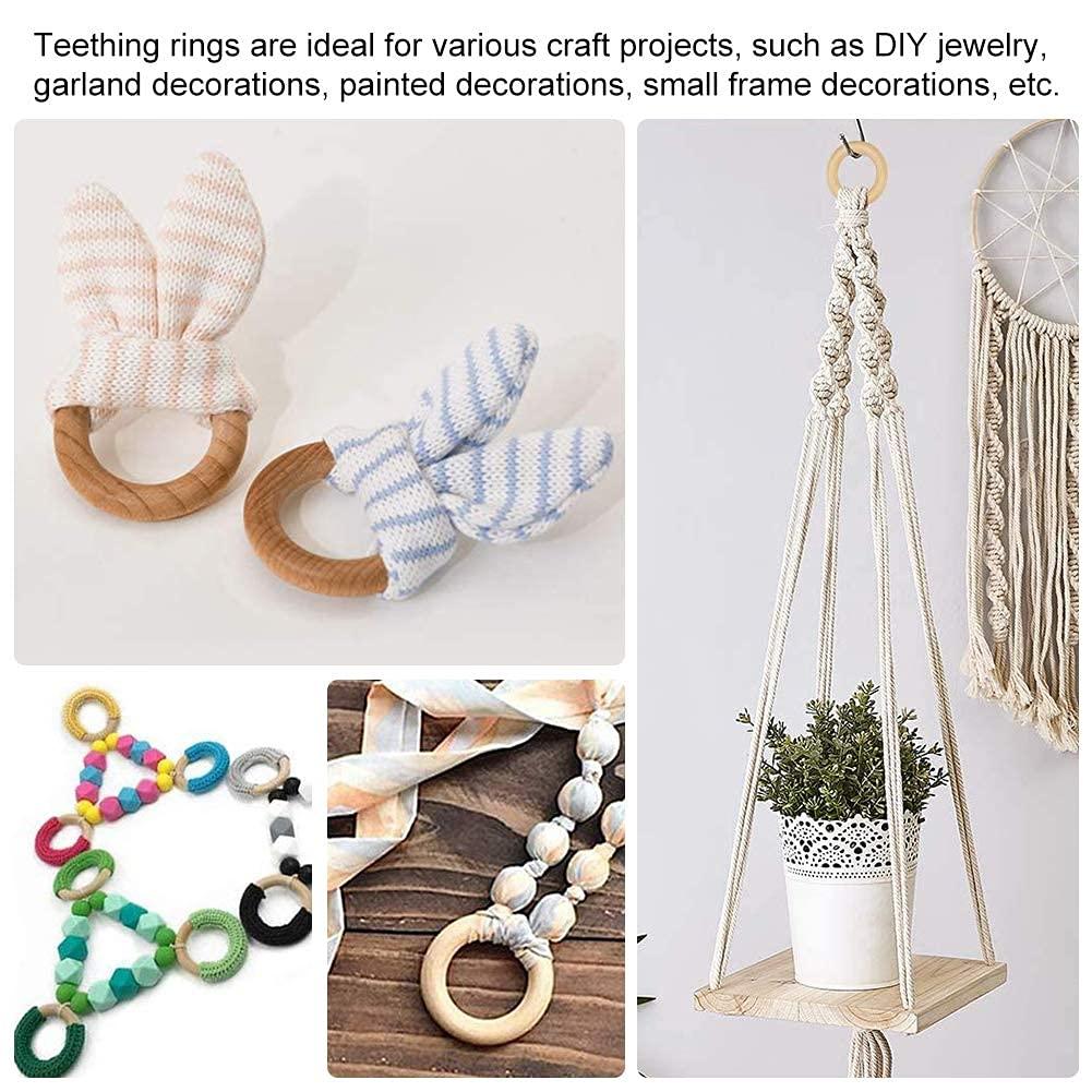 Organic Wooden Teething Rings - Set of 10 Smooth Teething Toys | 7cm ...