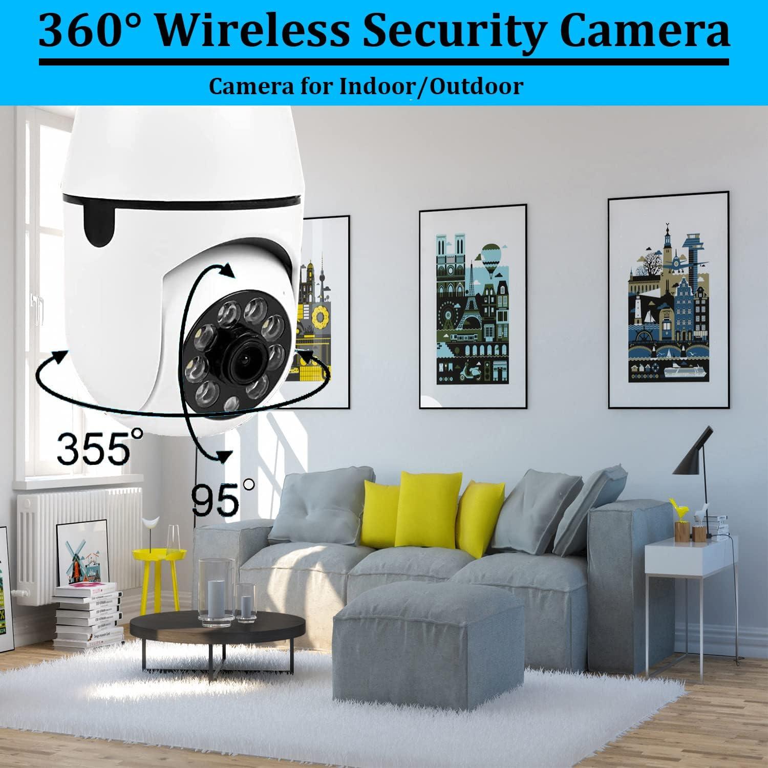 Light Bulb Camera 360: Smart Wireless WiFi 1080P HD Security Camera ...