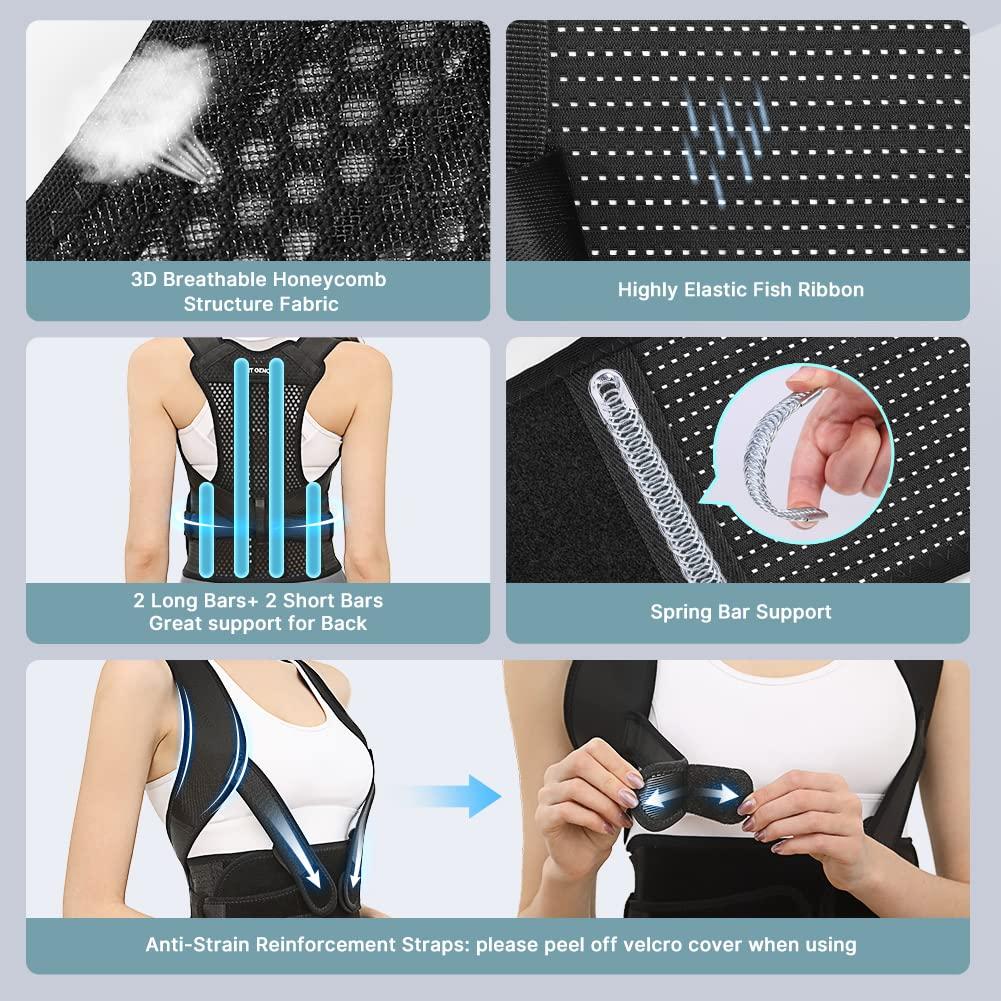 Fit Geno Back Brace for Women and Men - Adjustable & Breathable Posture ...