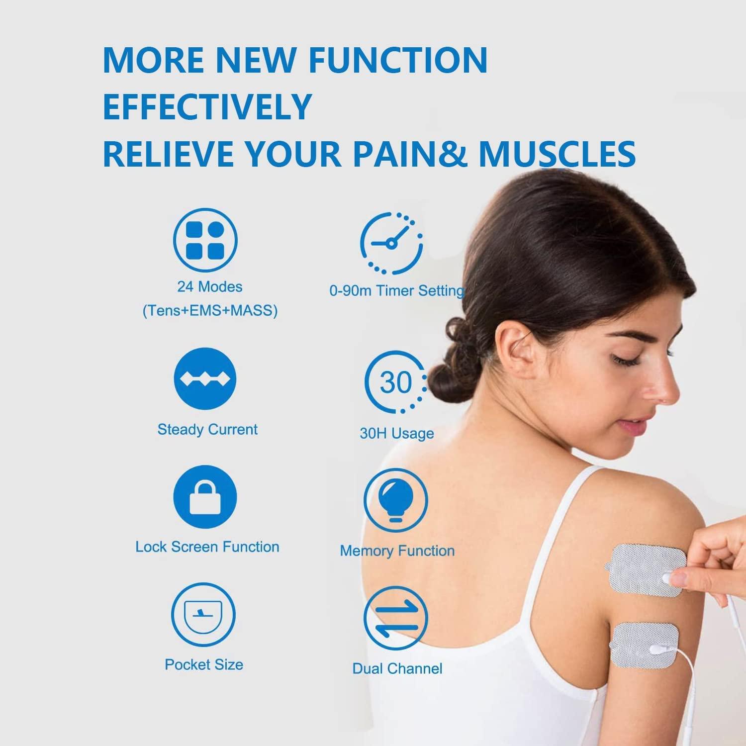 24 Model Tens EMS Muscle Stimulator for Pain Relief | Dual Channel Tens ...