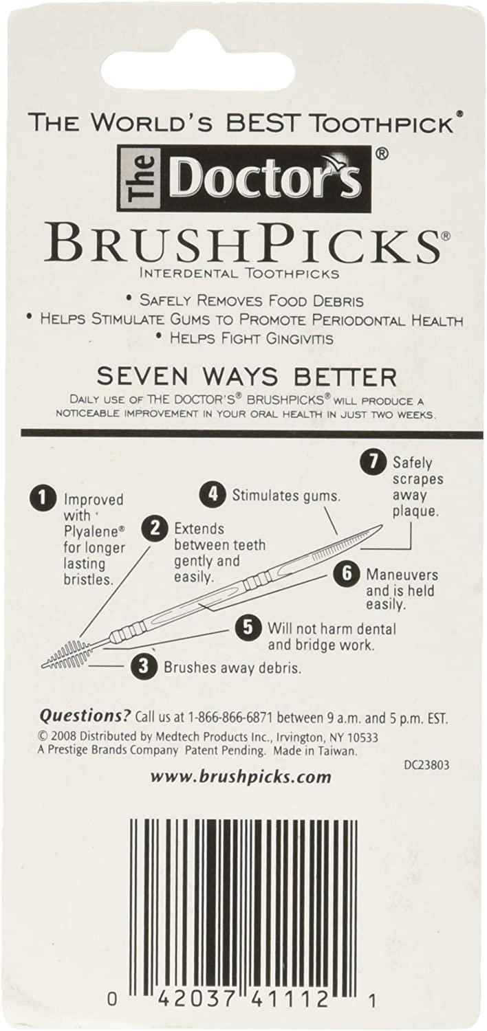 The Doctor's BrushPicks Interdental Toothpicks - 120 Picks per Pack (6 ...