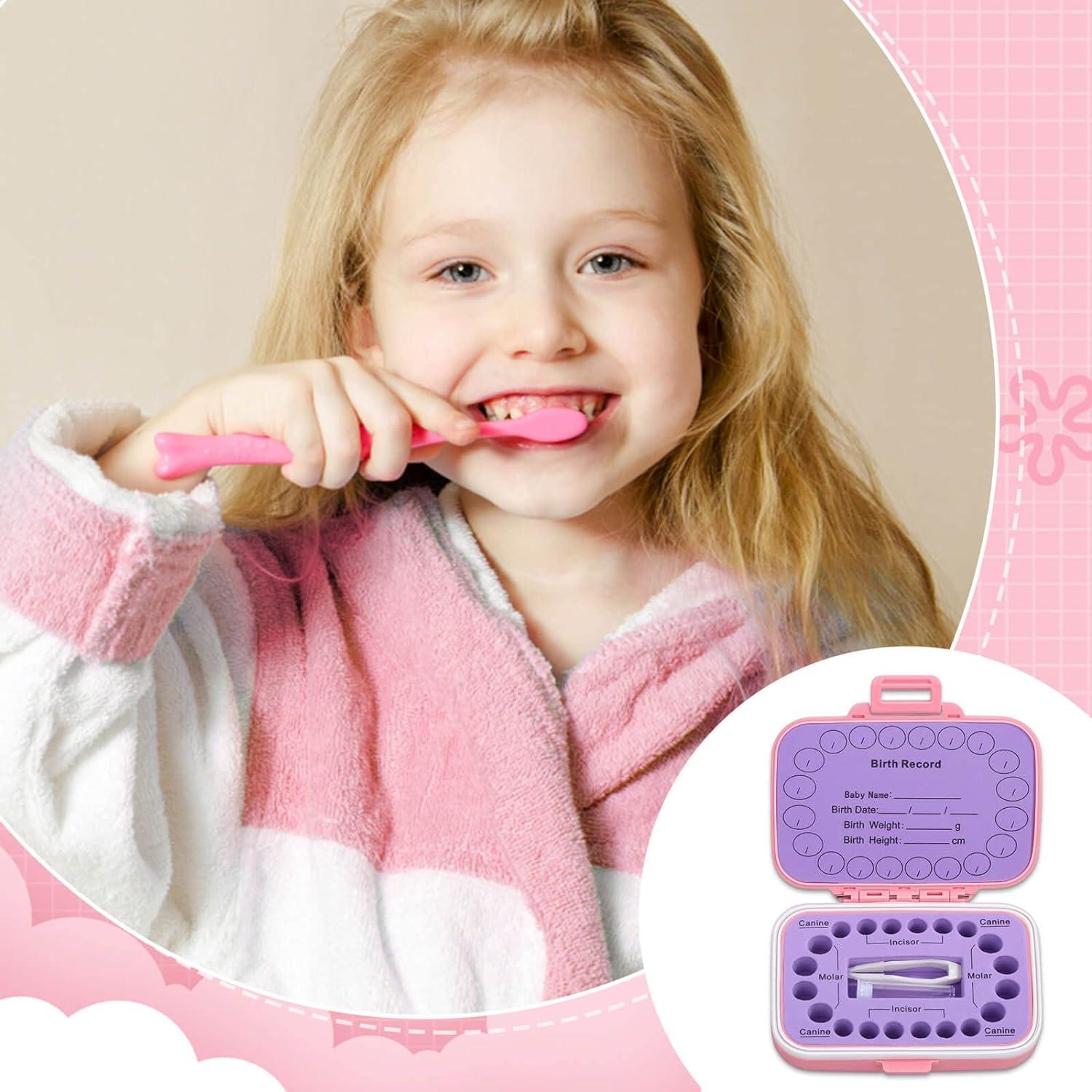 Kids Tooth Holder Keepsake Box - Pink Tooth Container for Tooth Fairy ...
