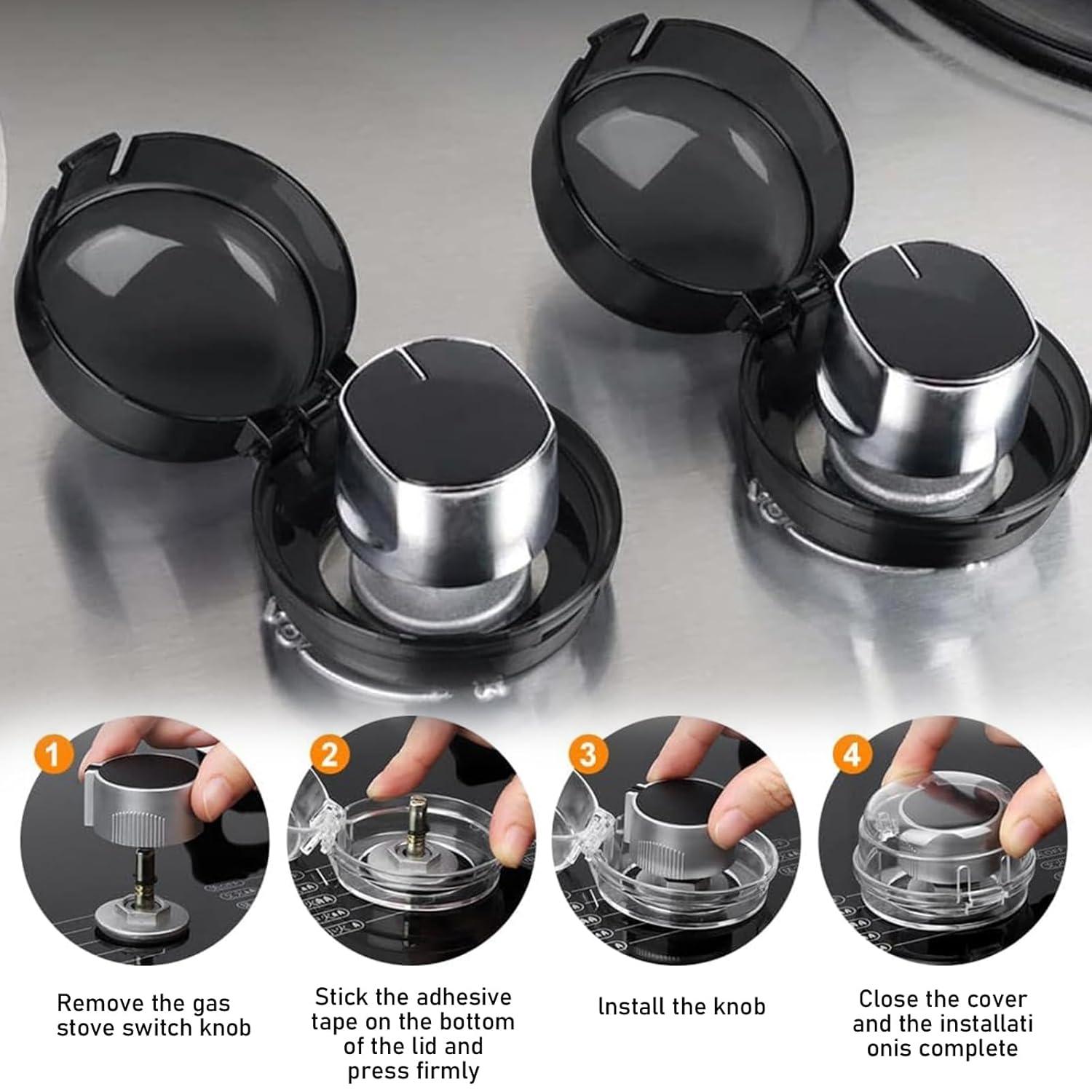 CHAUSA 6-Piece Child Lock Stove Turning Buttons | Safe Stove Switch ...