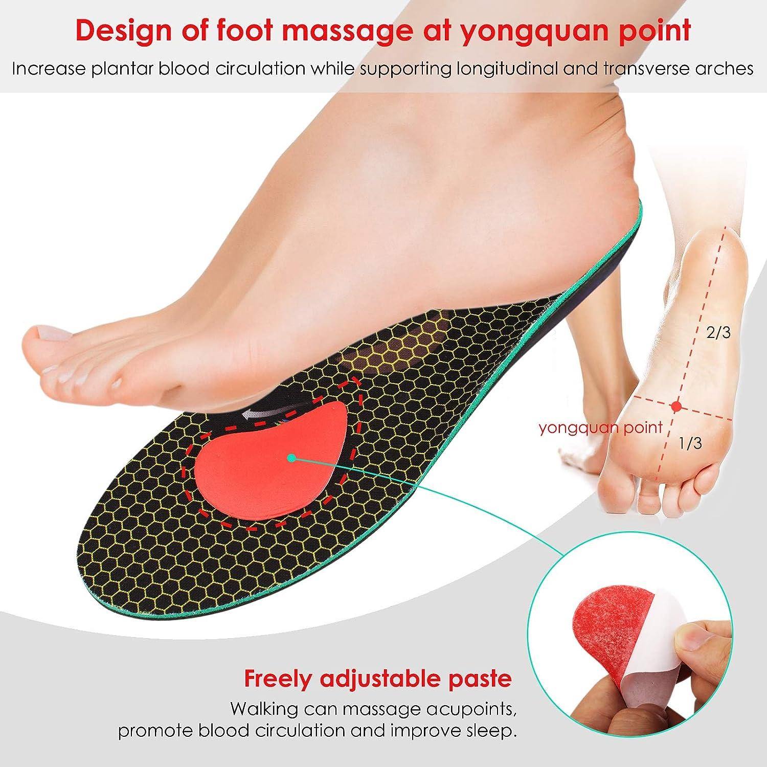 Orthotic Arch Support Insoles for Plantar Fasciitis - Men/Women - M10 ...